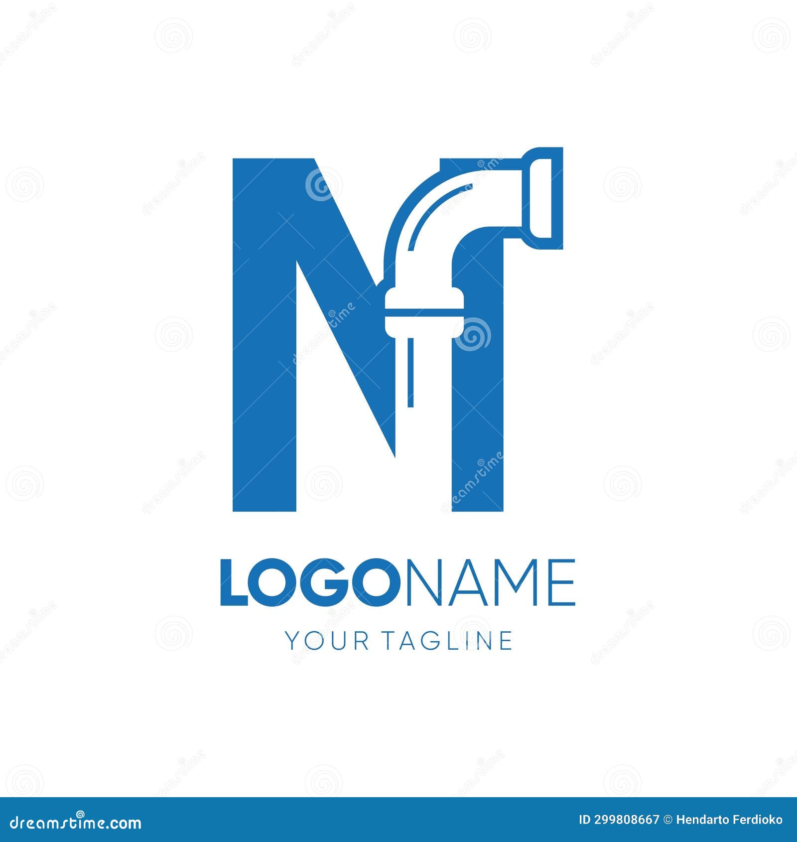 Letter N Pipe Plumbing Industrial Logo Design Vector Icon Graphic ...