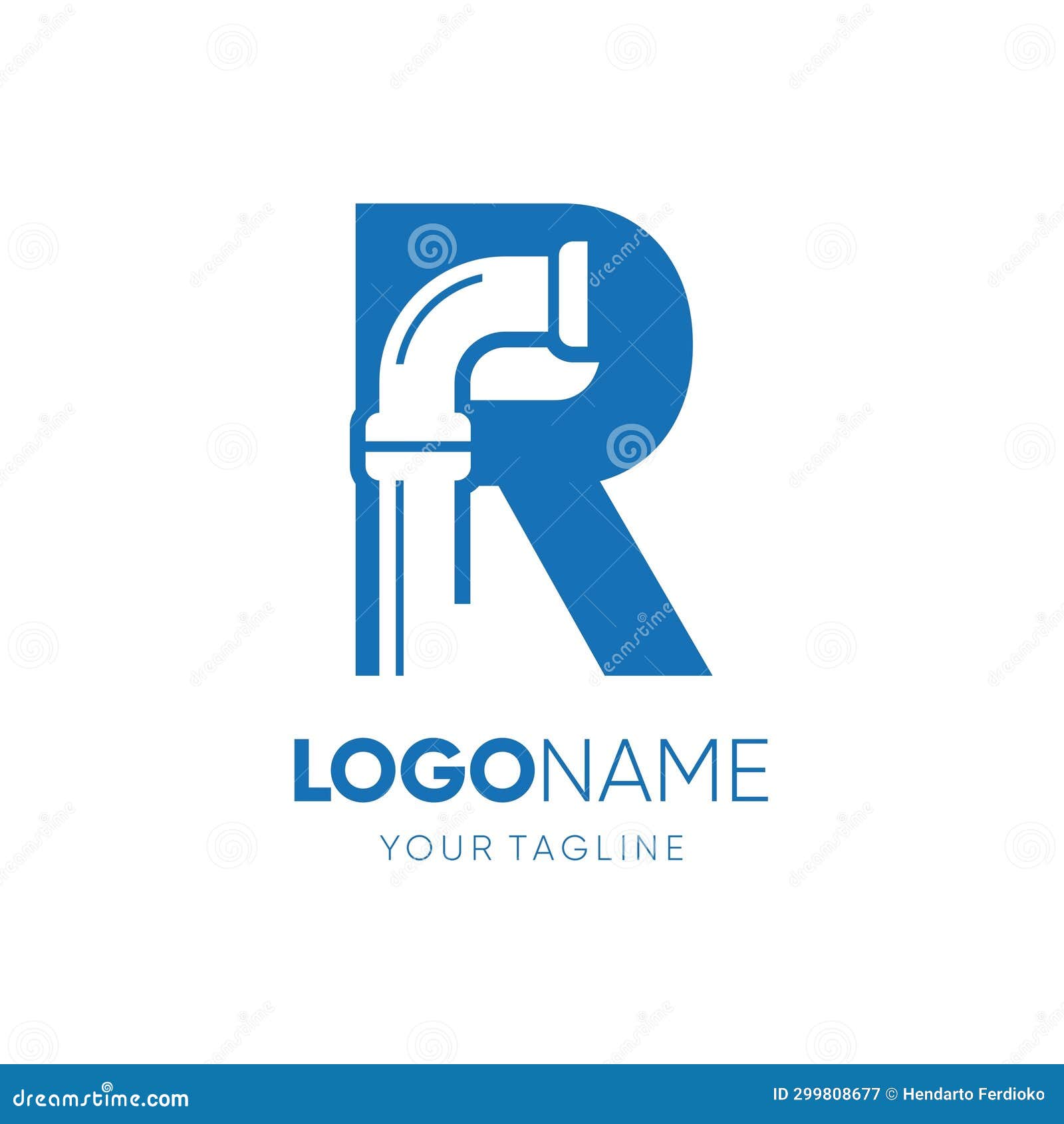 Letter R Pipe Plumbing Industrial Logo Design Vector Icon Graphic ...