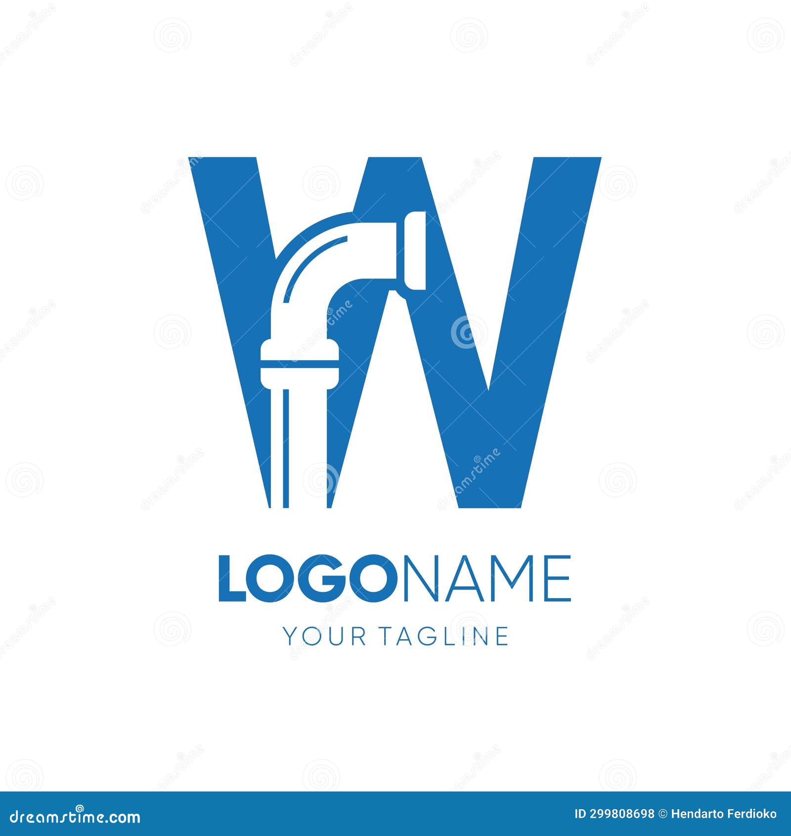 Letter W Pipe Plumbing Industrial Logo Design Vector Icon Graphic ...