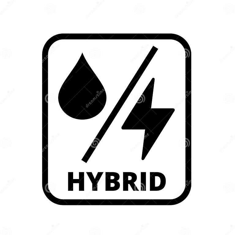 Hybrid Vehicle Sign. Plug-in Hybrid Electric Vehicles Symbol. Hybrid ...