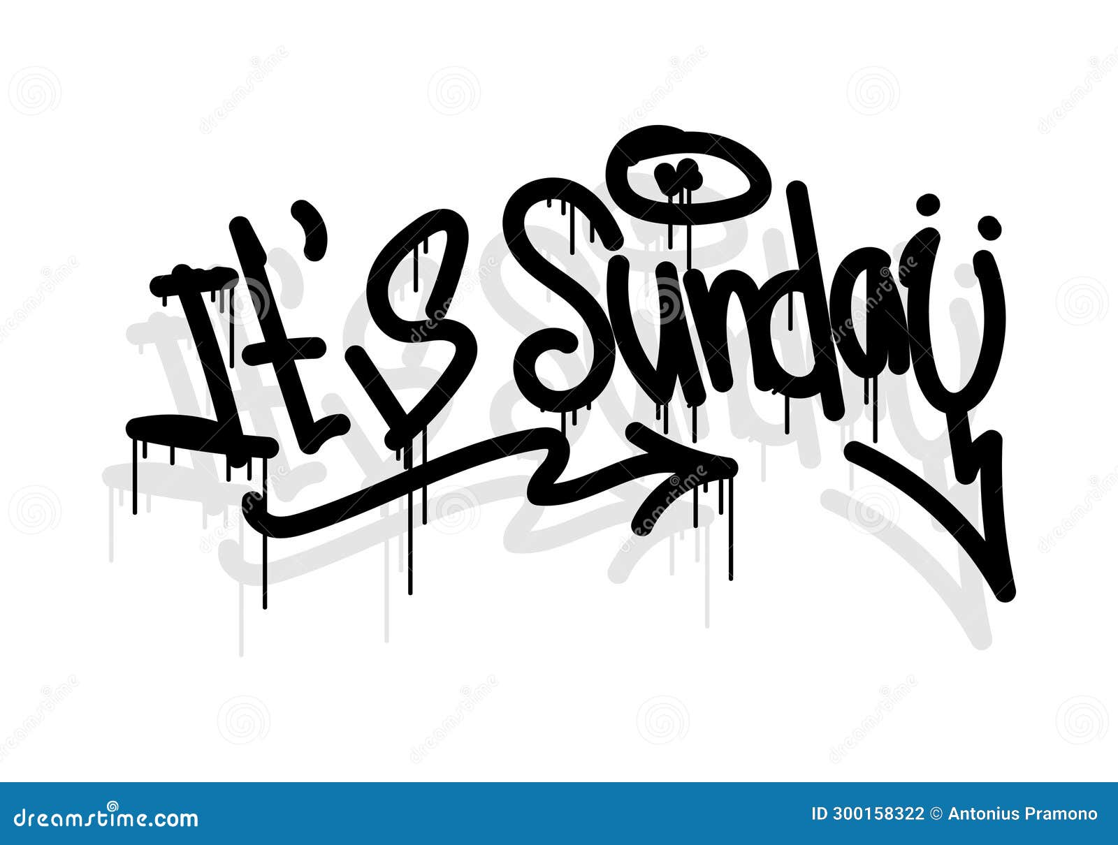 It S SUNDAY Word Graffiti Tag Style Stock Illustration - Illustration ...