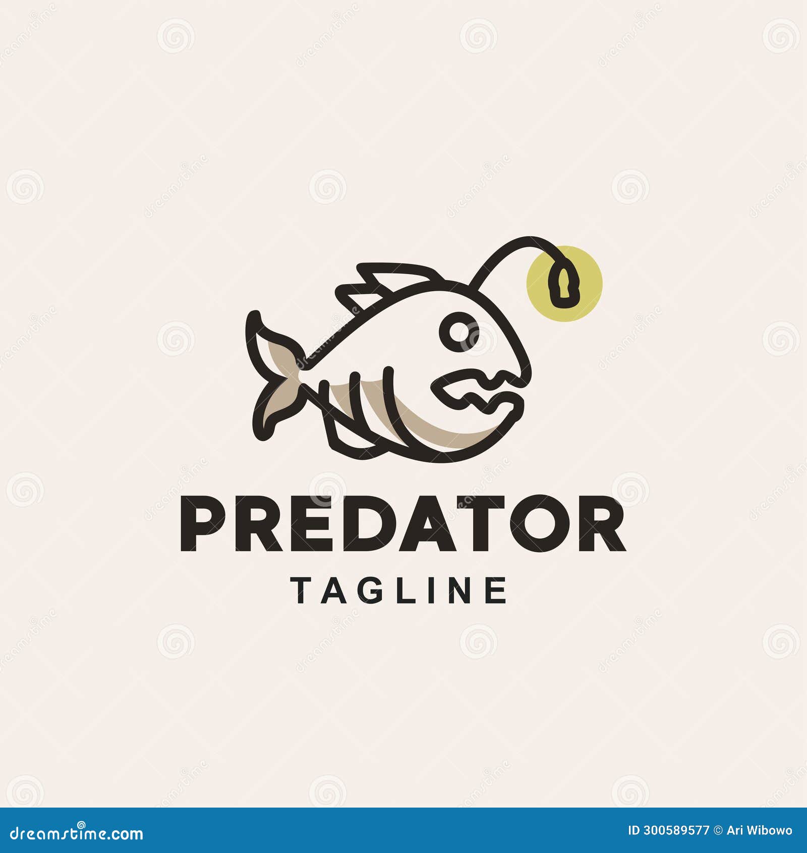 Predator Piranha Minimalis Vintage Logo for Brand Stock Vector ...