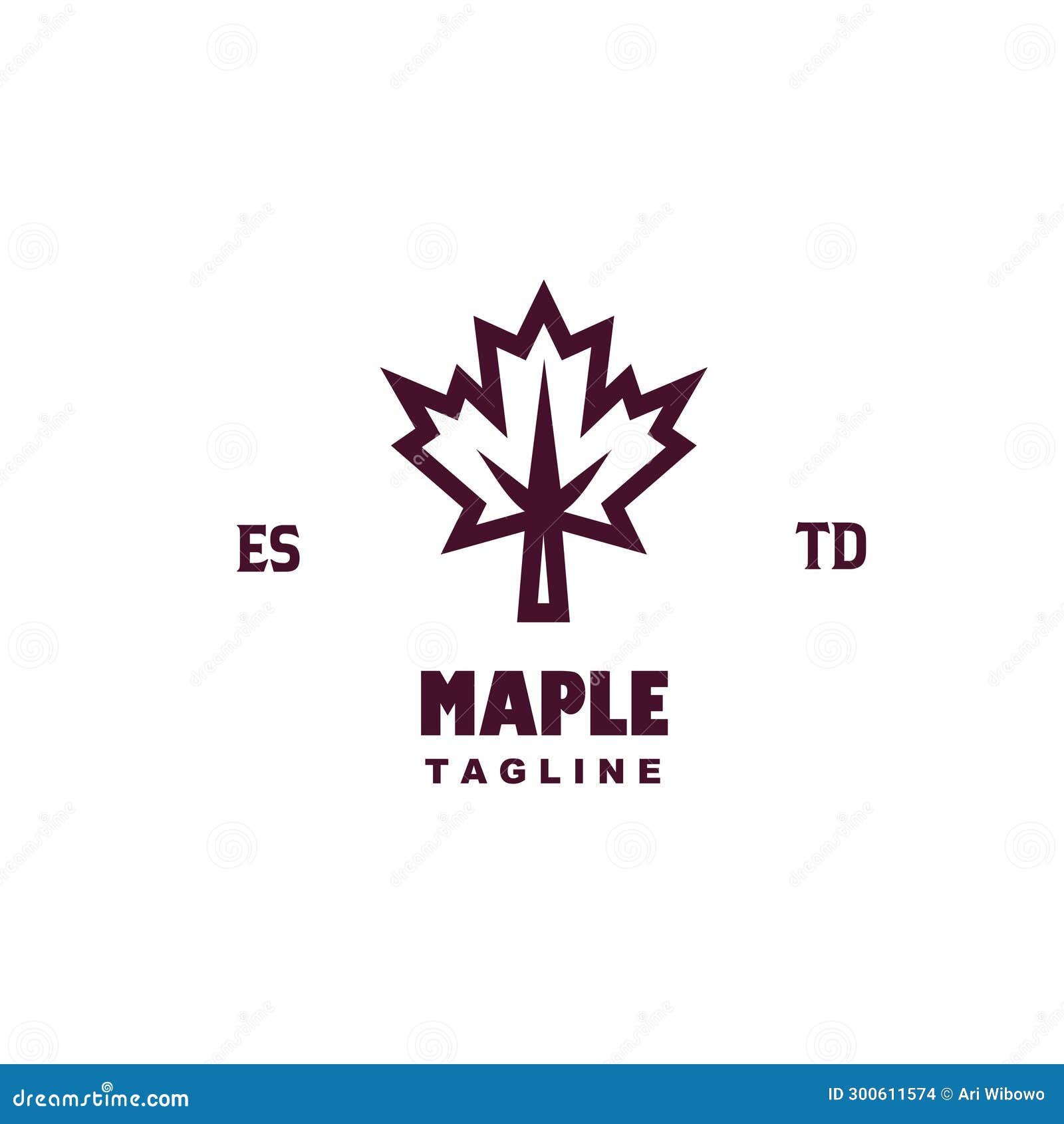Maple leaf simple logo stock vector. Illustration of idea - 300611574