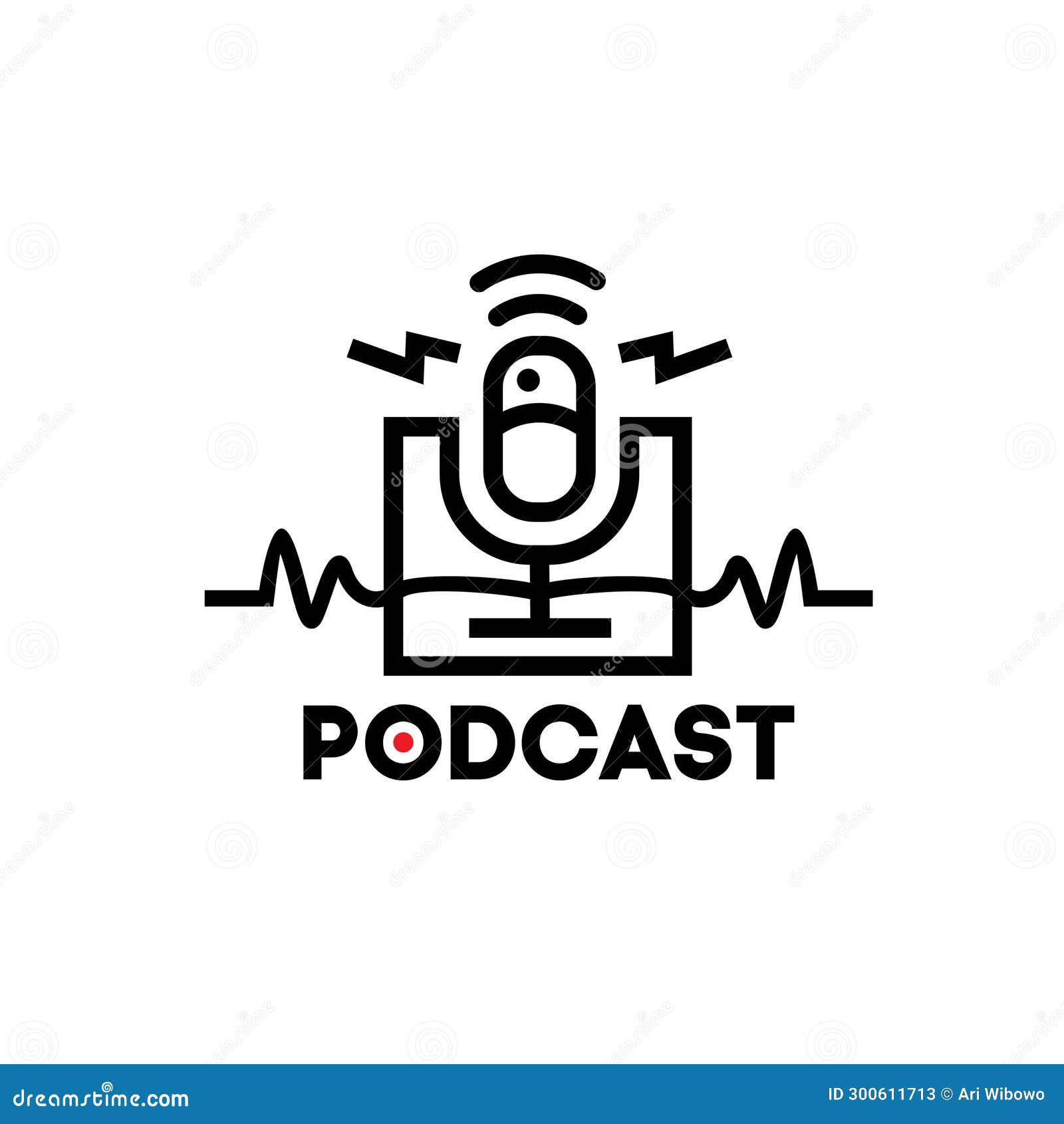 Minimalist Podcast Logo with Signal Splash Stock Vector - Illustration ...