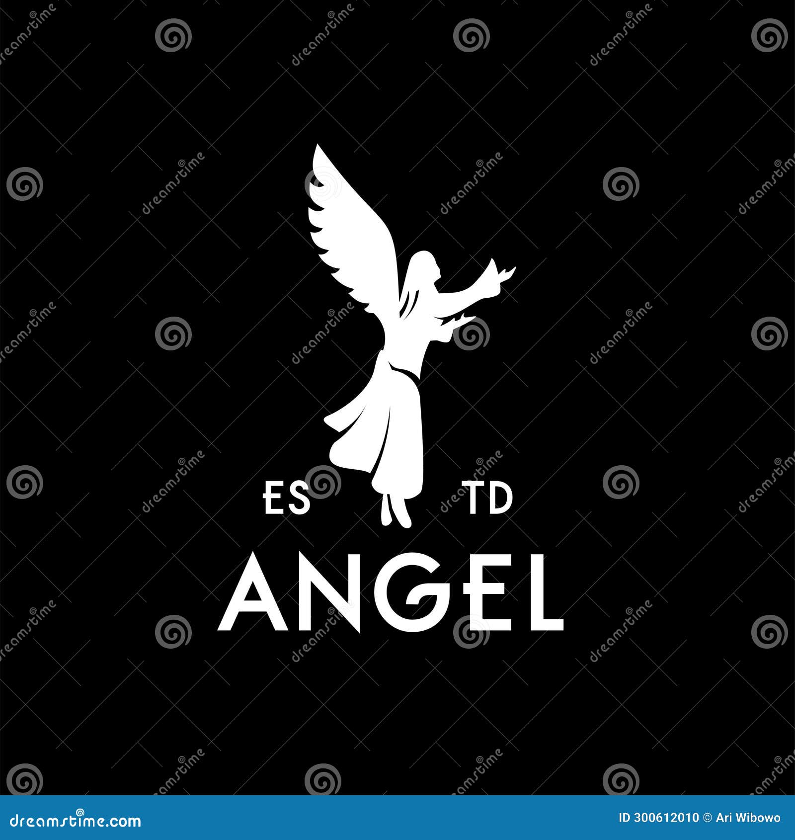 Vector Simple Angel Minimalist ,gabriel Pray Logo Stock Vector ...