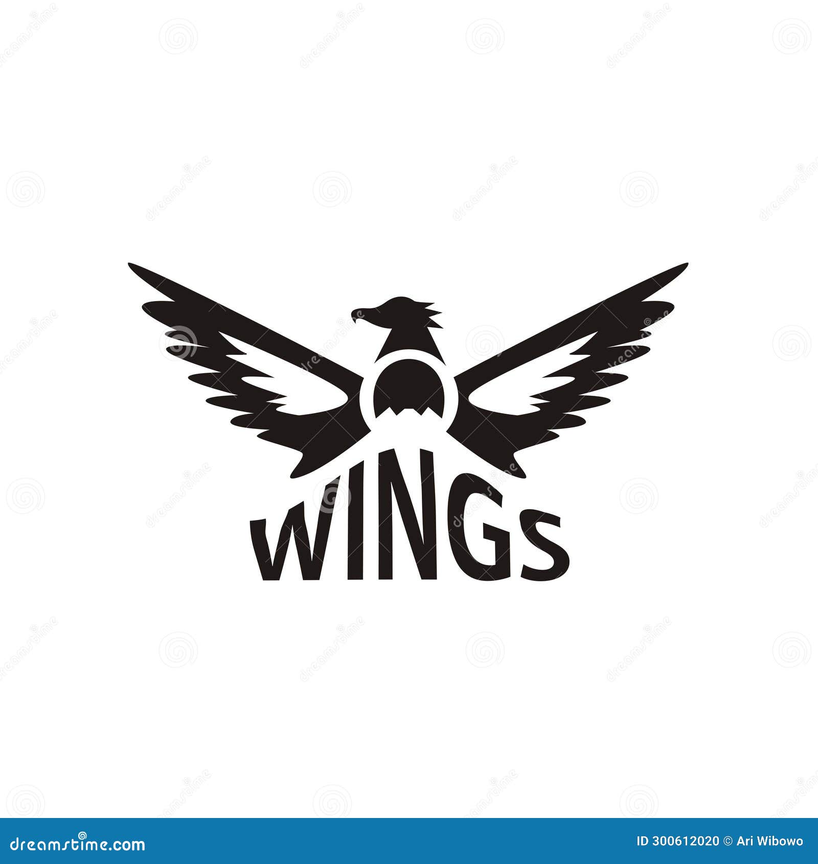 2 Wings Shaped Bird, Mountain Silhouette Logo for Brand Stock Vector ...