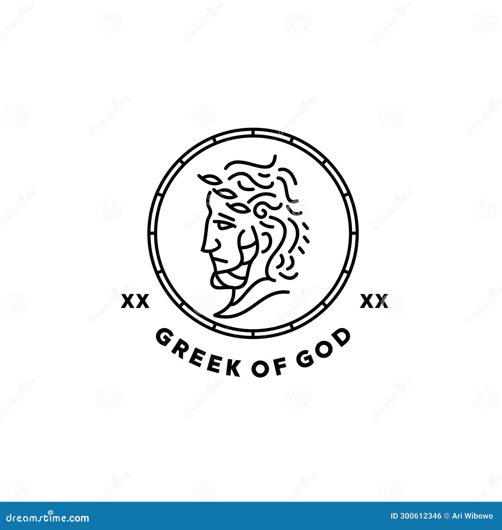 Ancient Greek God Monoline Logo, Simple Minimalist God for Brand Logo ...