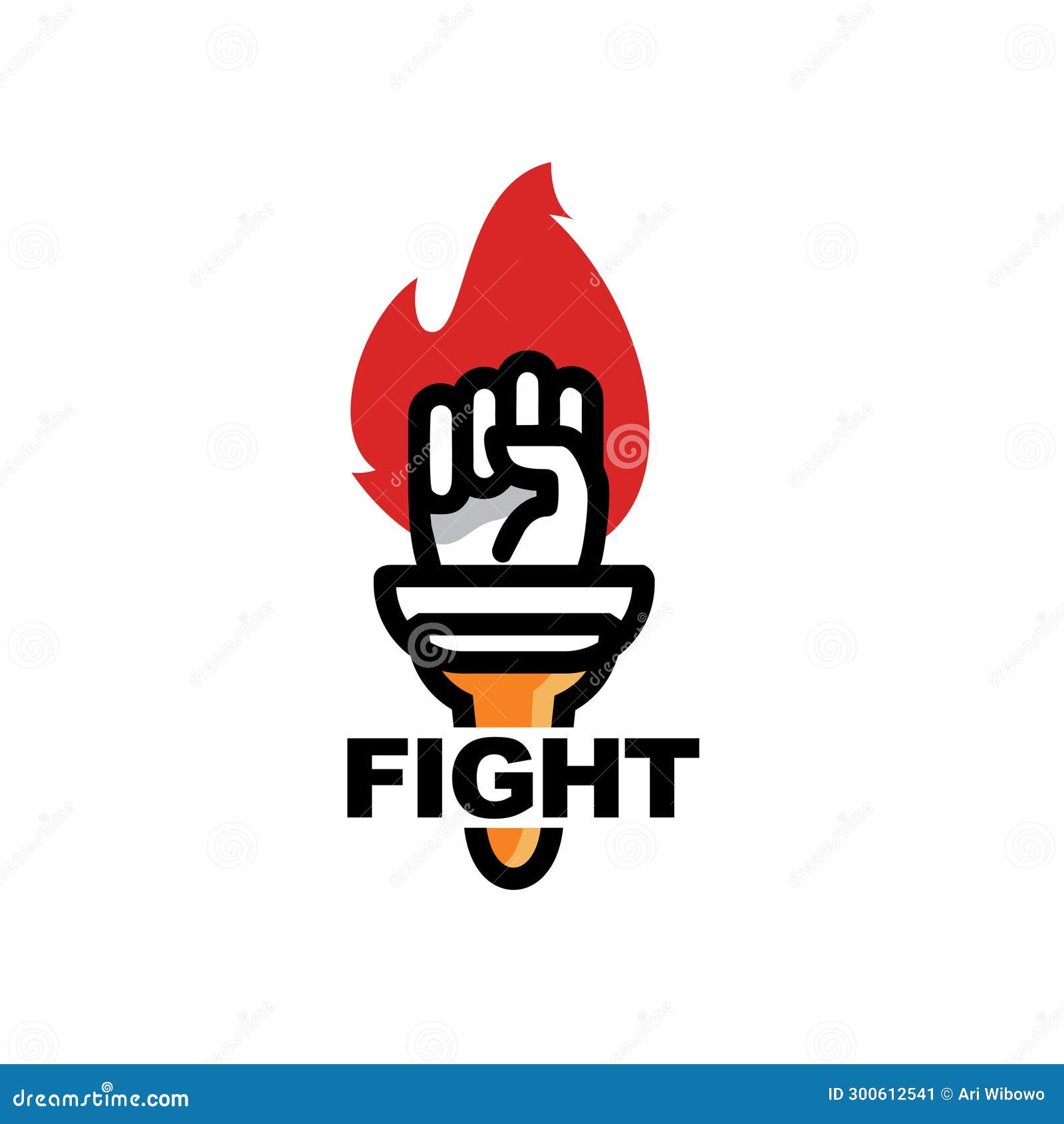 Struggle Logo, Fist As a Form of Resistance on Fire Stock Vector ...