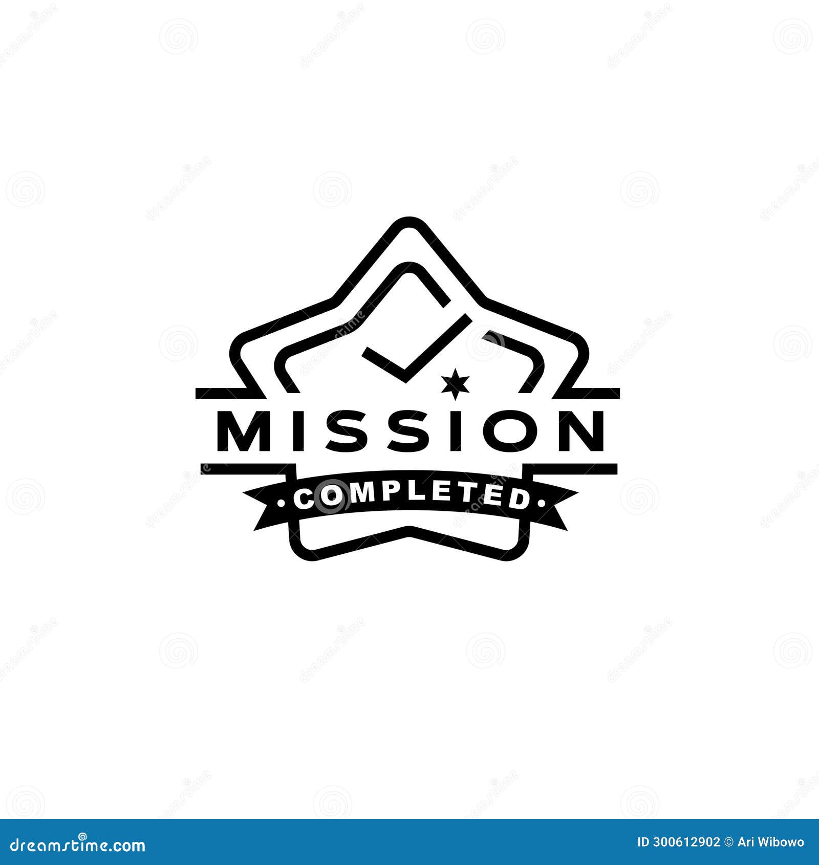 Star Rating Successful Mission with Minimalistic Shape Stock Vector ...