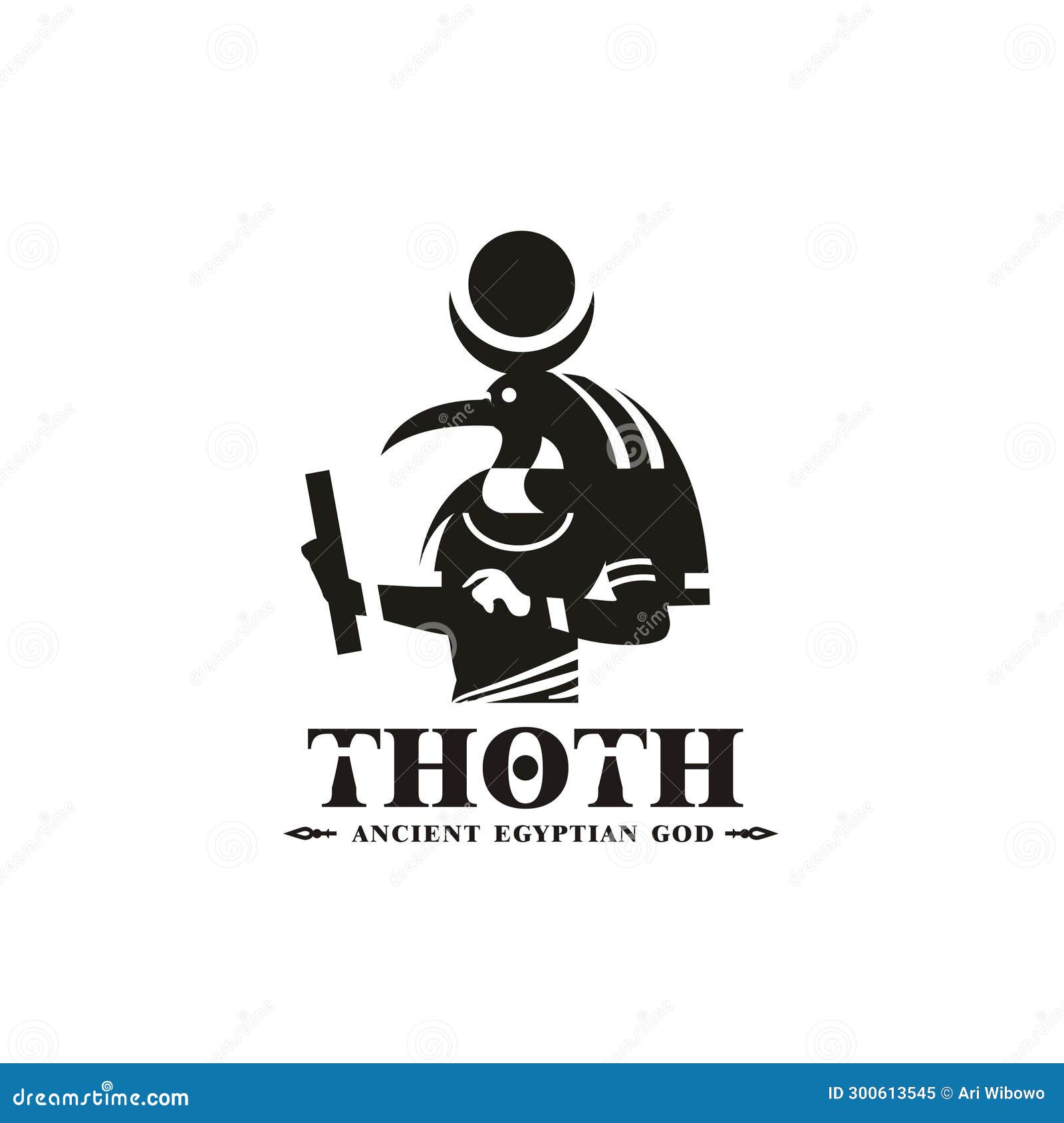 Ancient Egyptian God Thoth Silhouette Cartoon Vector | CartoonDealer ...