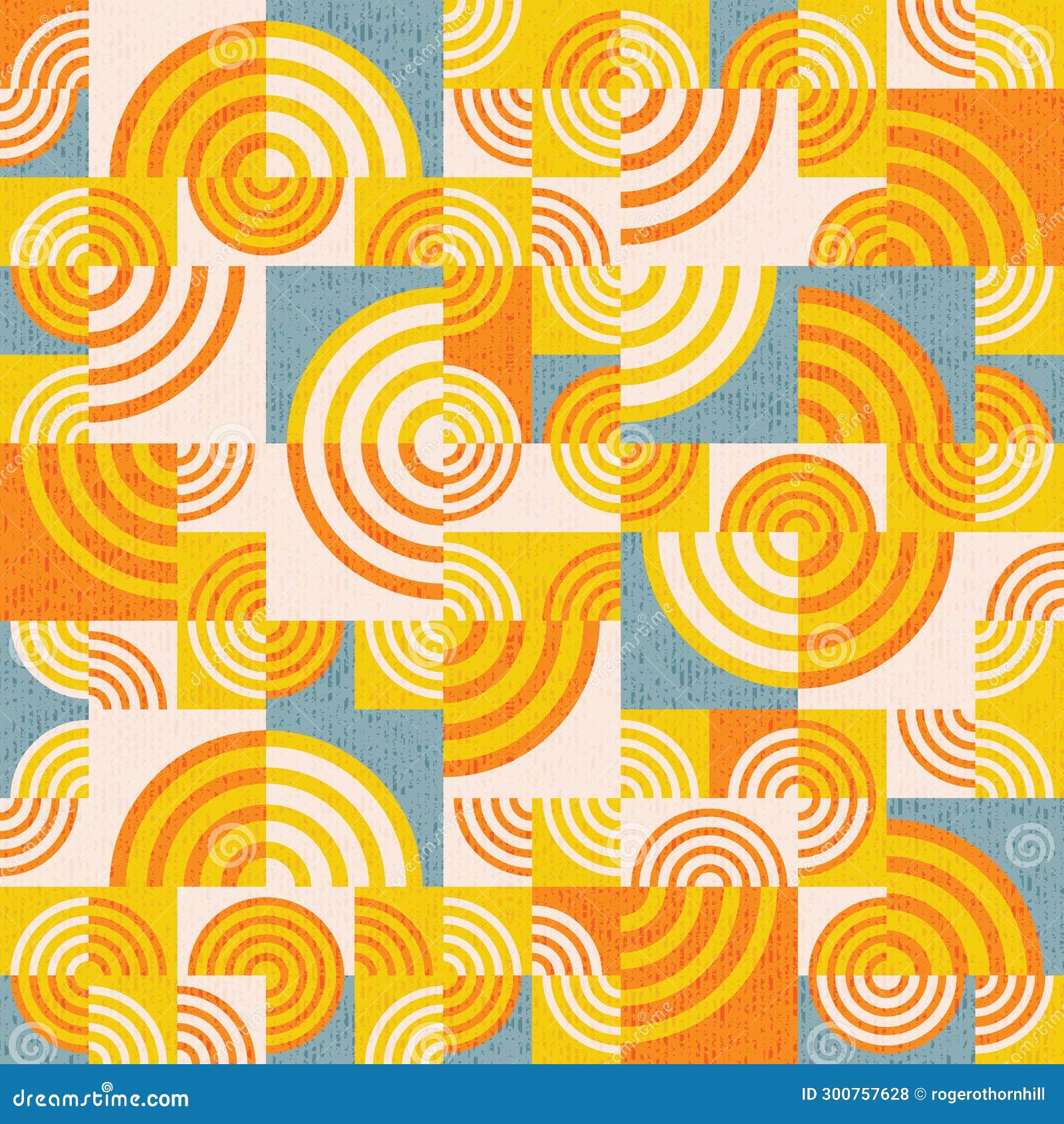Seamless Abstract Geometric Pattern. Colorful Bauhaus Design of Circles ...