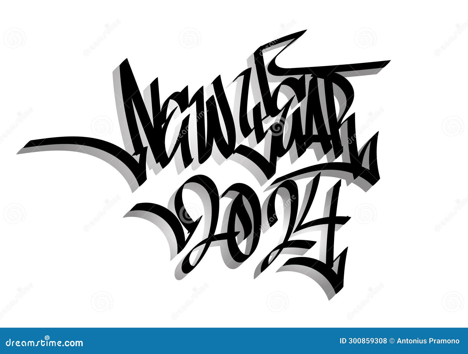NEW YEAR 2024 Word Graffiti Tag Style Stock Illustration - Illustration ...