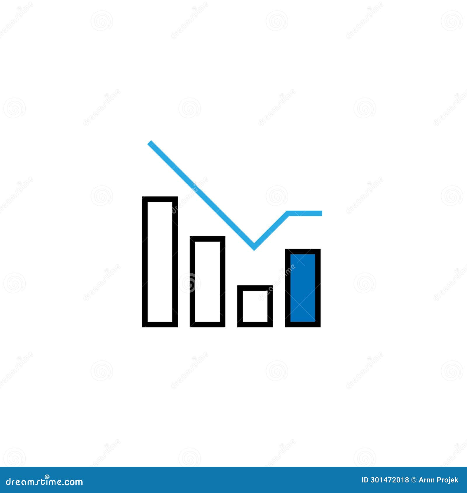Vector Graphic of Simple Increase and Decrease Progress Graph Stock ...