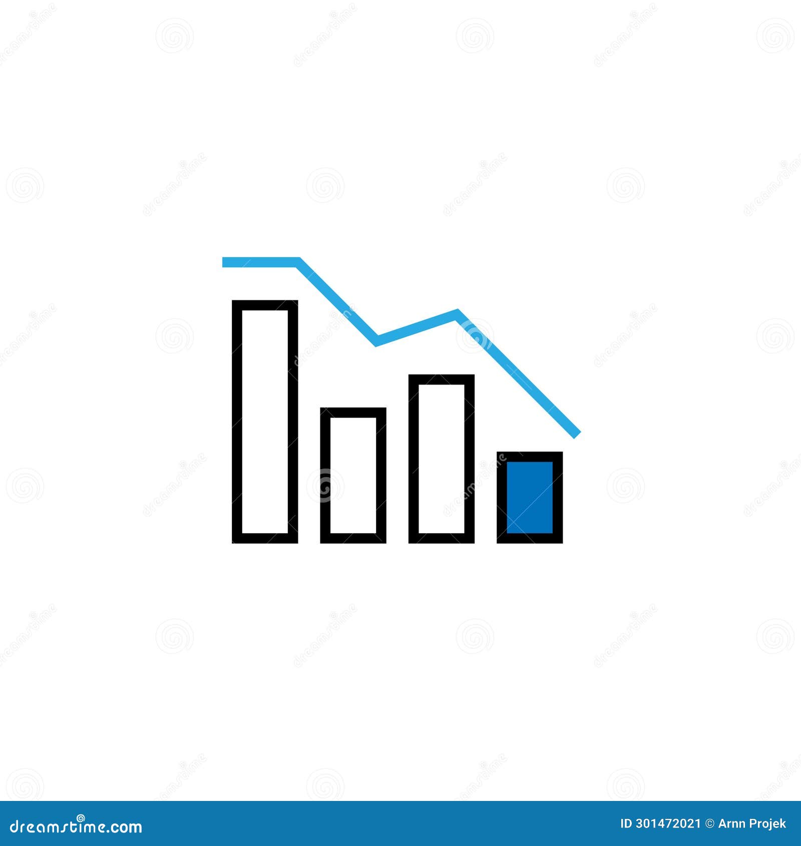 Vector Graphic of Simple Increase and Decrease Progress Graph Stock ...