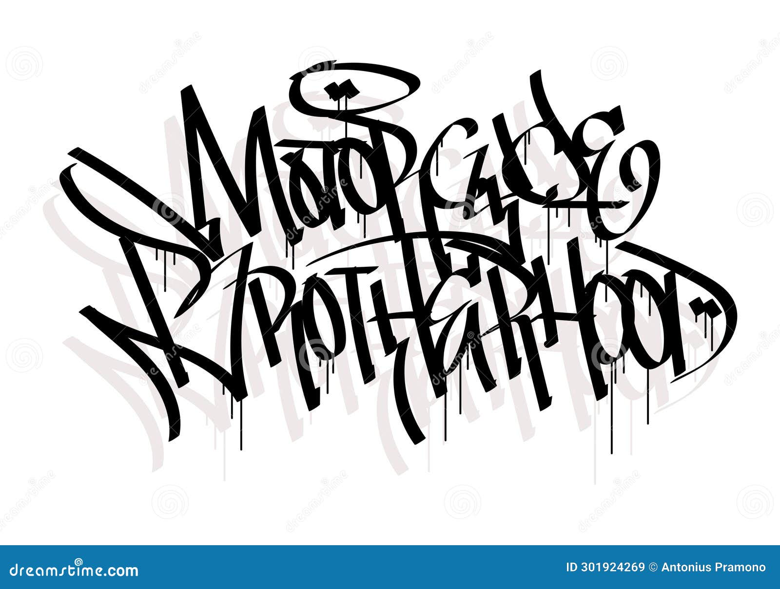MOTORCYCLE BROTHERHOOD Word Graffiti Tag Style Stock Vector ...