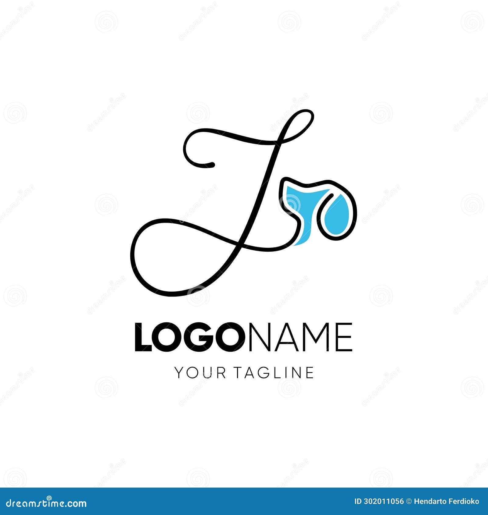 Letter Script J Dog Logo Design Vector Icon Graphic Emblem Illustration ...