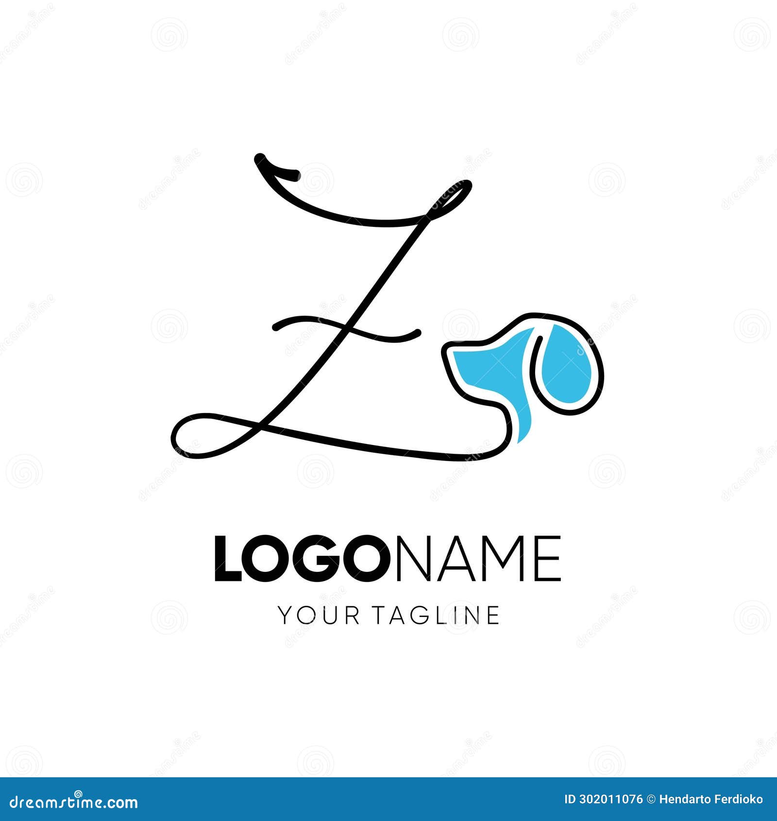 Letter Script Z Dog Logo Design Vector Icon Graphic Emblem Illustration ...