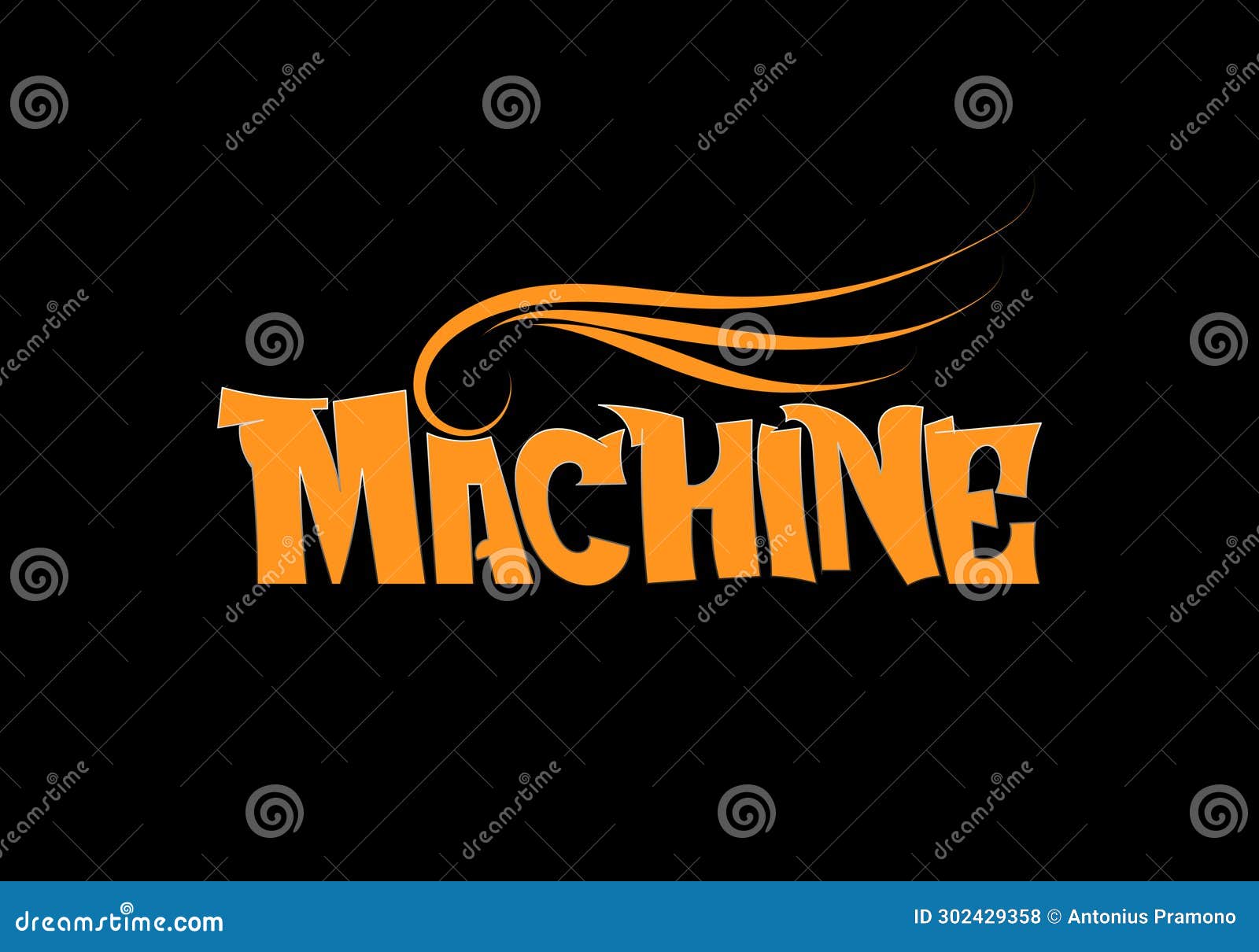 MACHINE Lettering Custom Logo Design Stock Vector - Illustration of ...