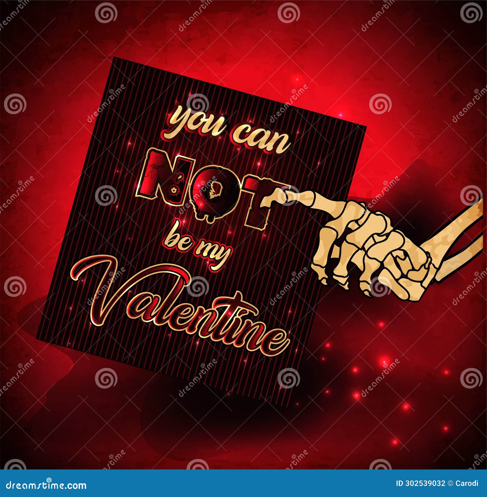 Anti Valentines Day. You Can Not Be My Valentine Party Vip Card Stock ...
