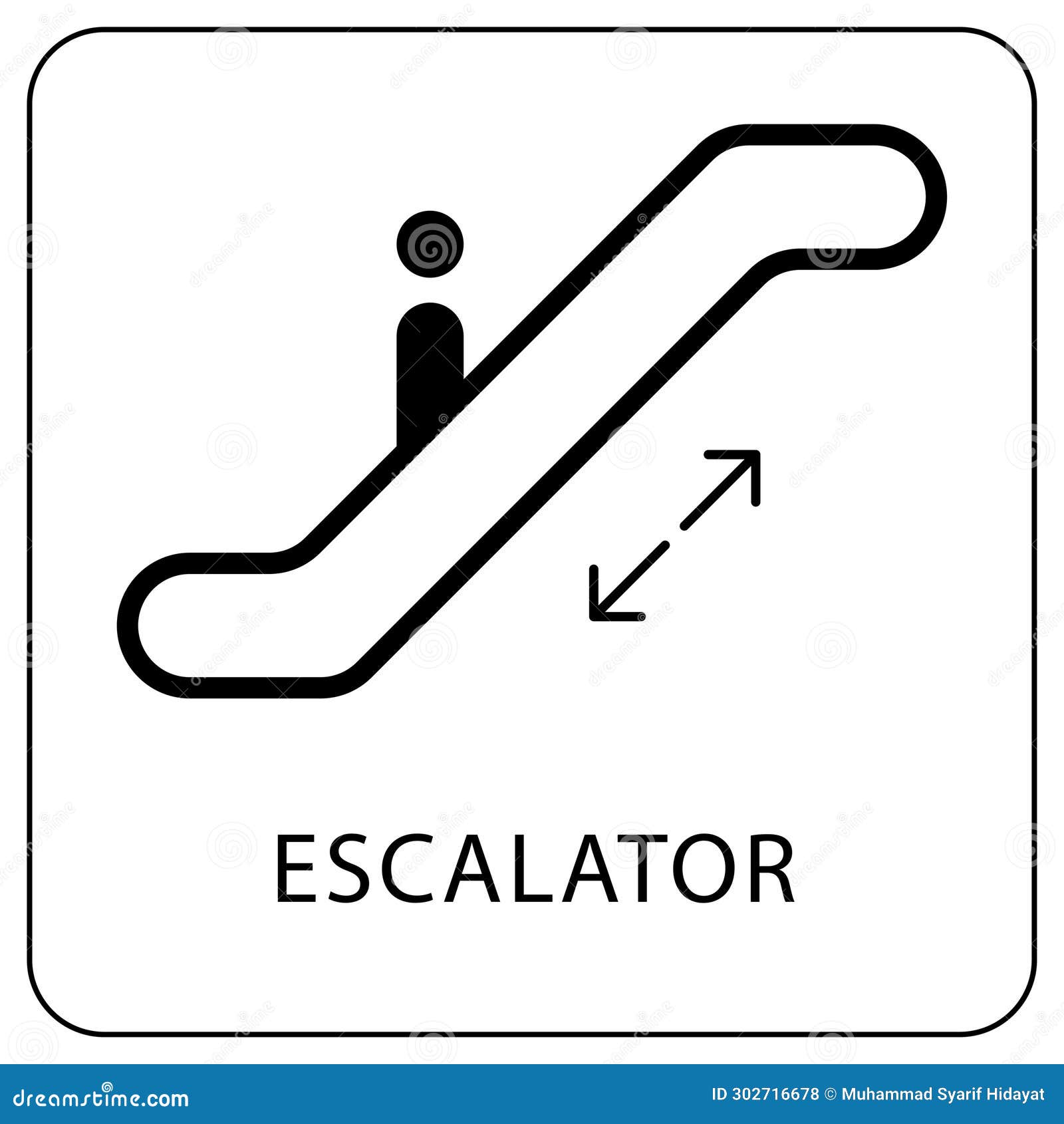 Escalator stock vector. Illustration of escalator, downstairs - 302716678