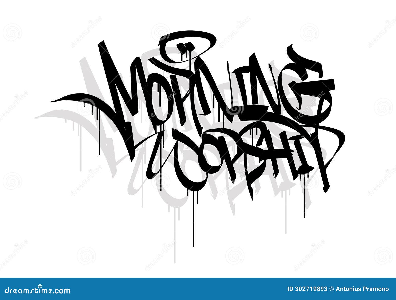 Worship Word Vector Text With Golden Stars Trail And Handwritten ...