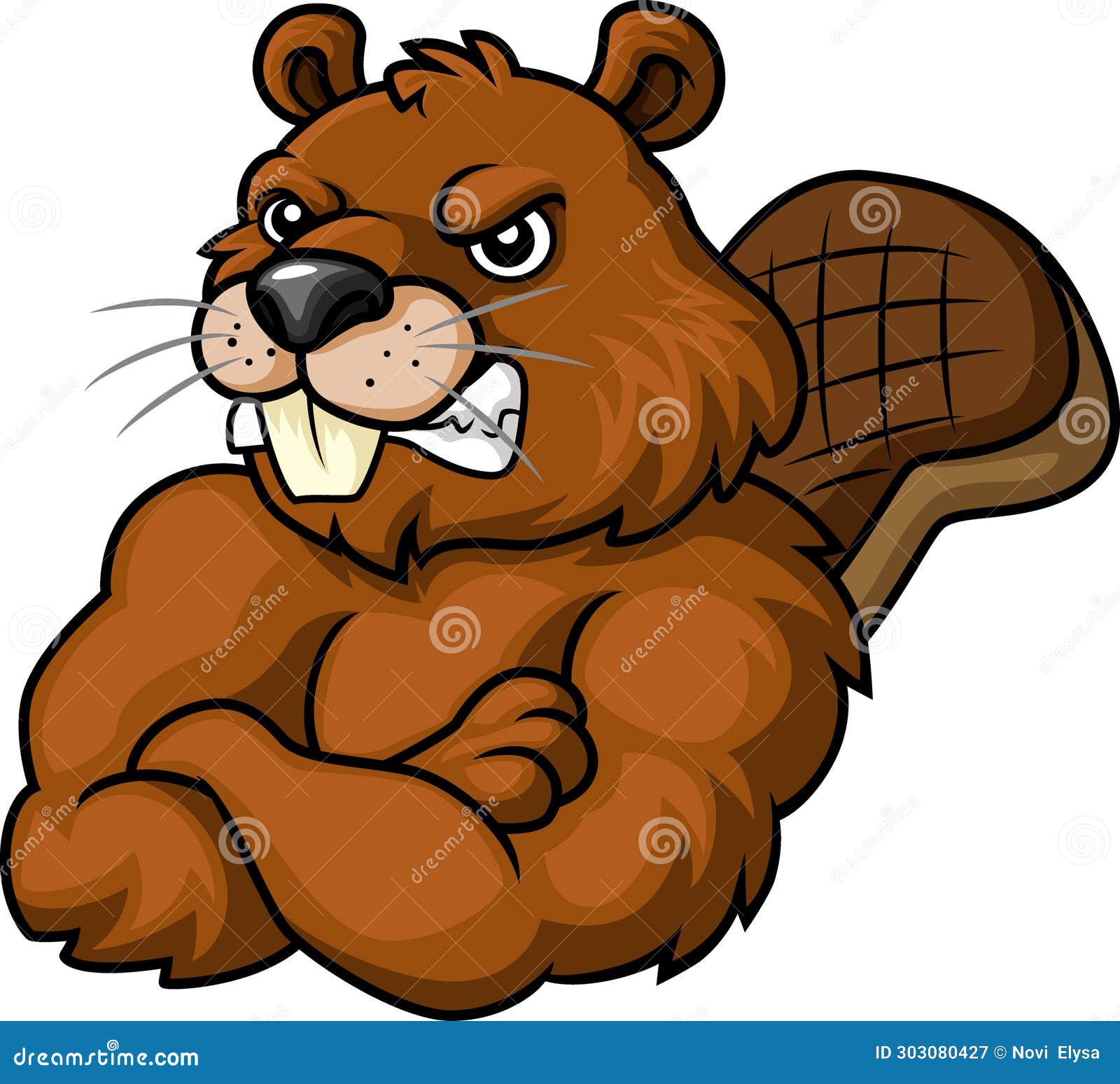 Angry Beaver Cartoon on White Background Stock Vector - Illustration of ...