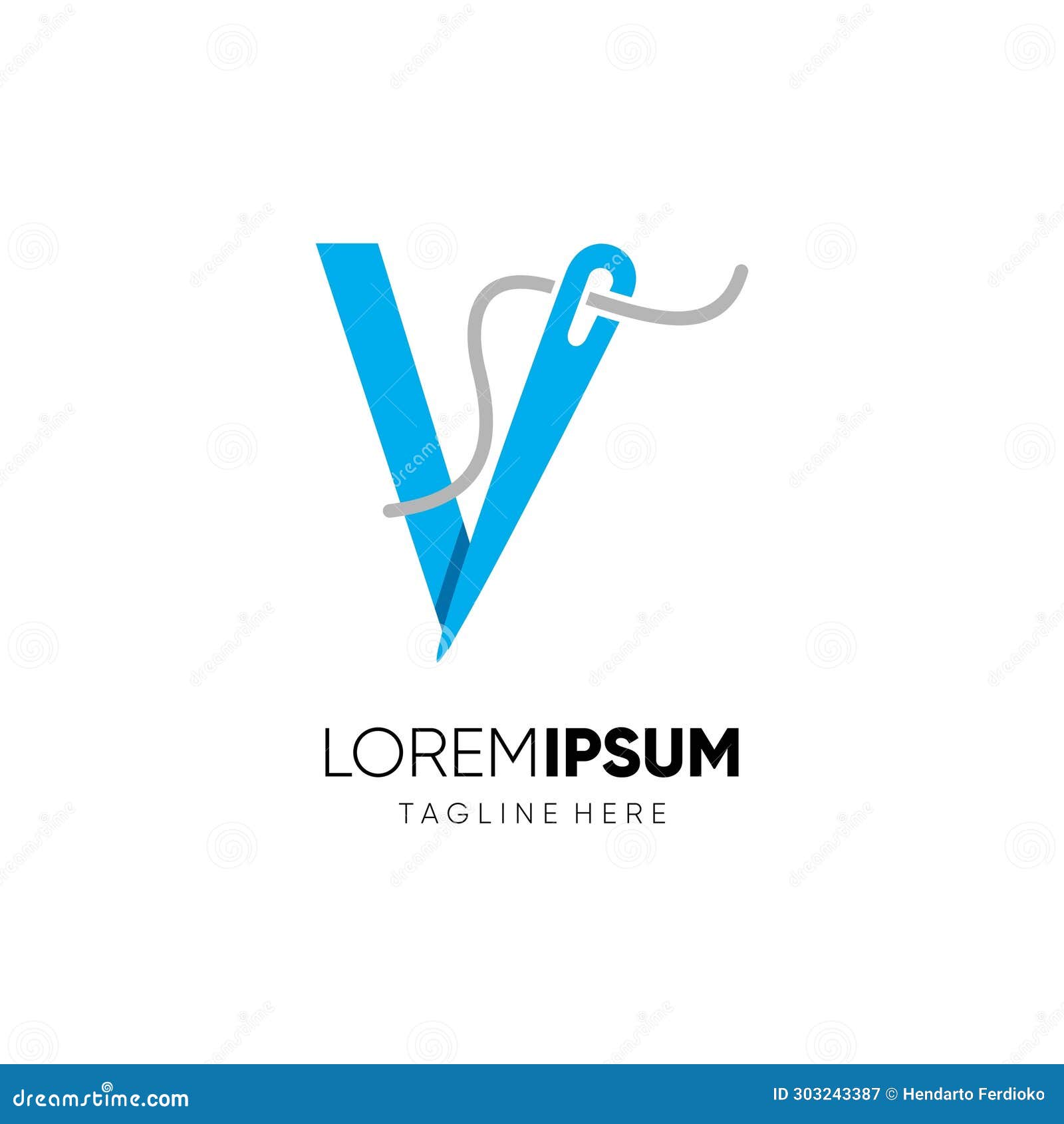 Initial Letter V Needle Logo Design Vector Icon Graphic Ilustration ...