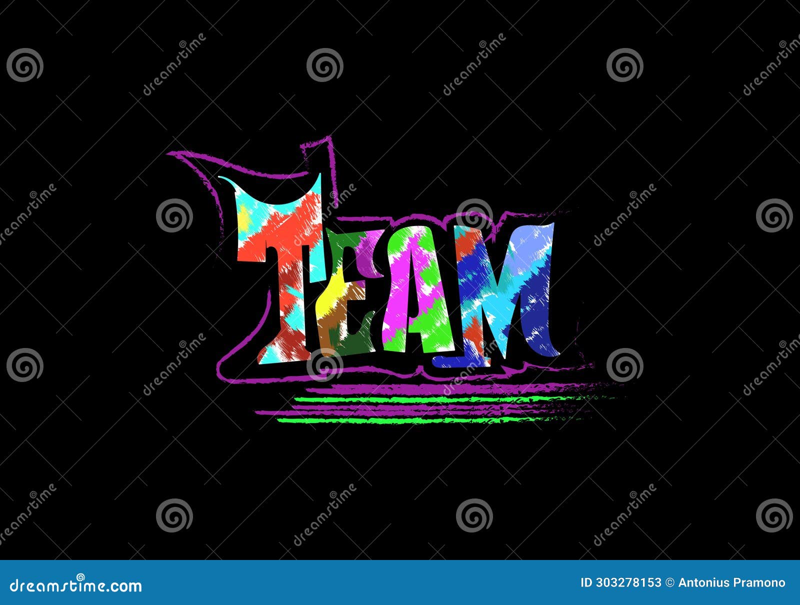 TEAM Word Typography Style Design Stock Vector - Illustration of ...