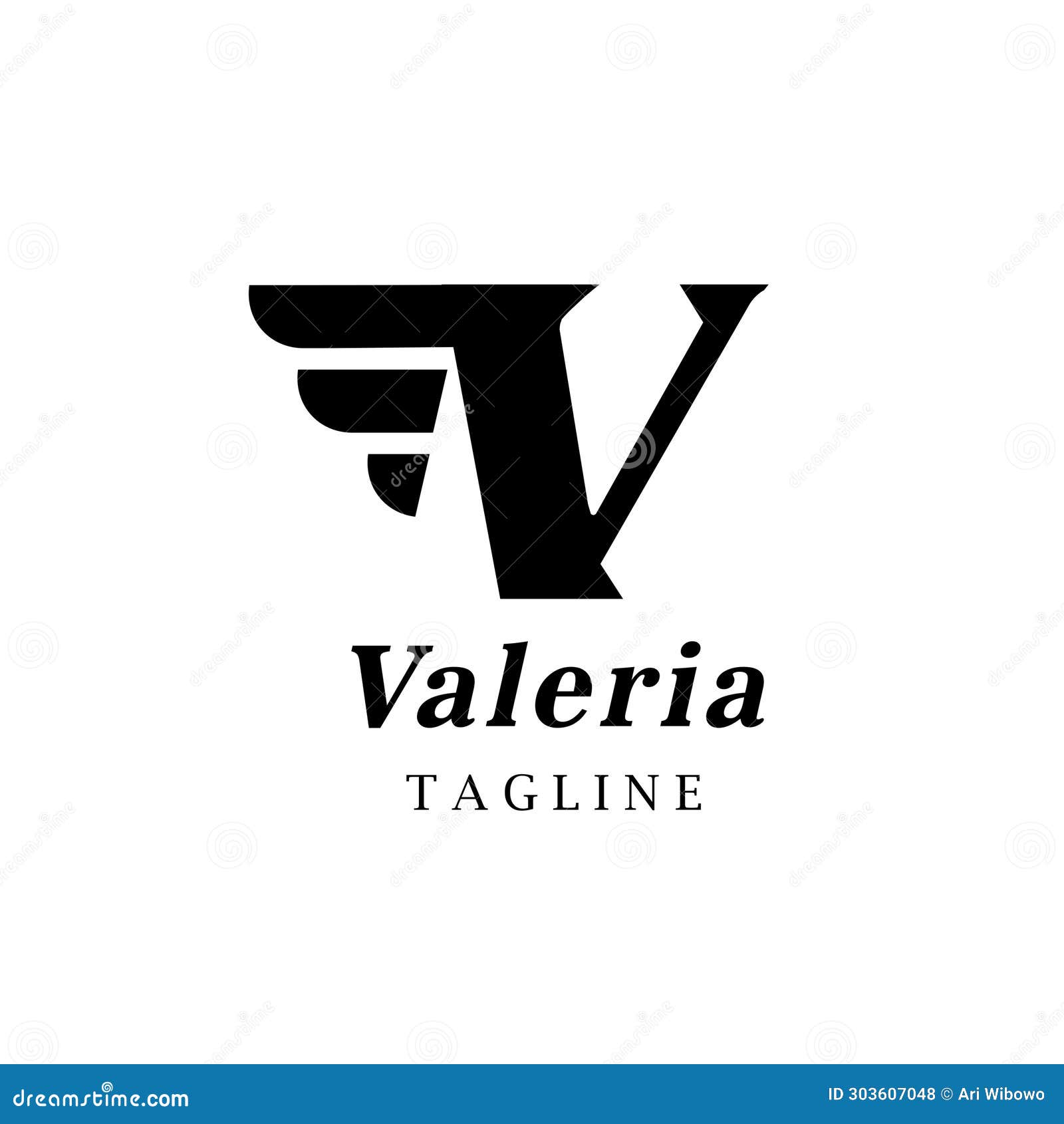 Point Letter V Logo stock vector. Illustration of creative - 303607048