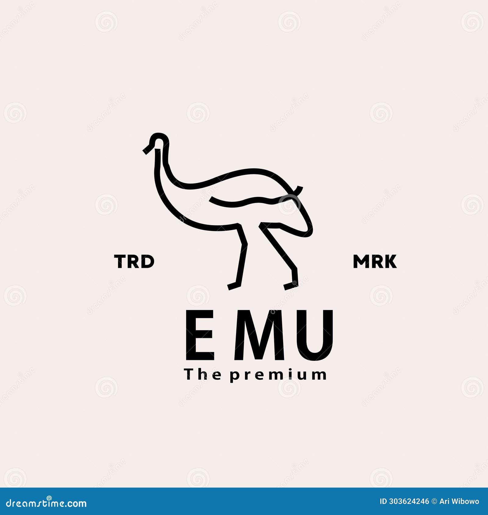 Vintage Retro Hipster Emu Logo Stock Vector - Illustration of logo, safari: 303624246