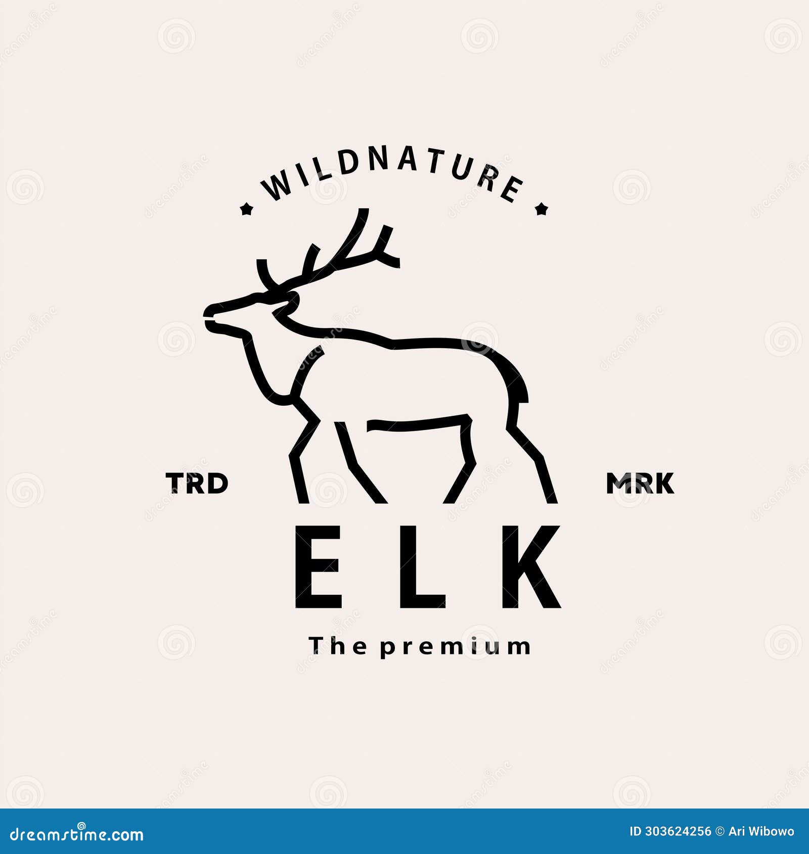 Vintage Retro Hipster Elk Logo Stock Vector - Illustration of horned ...