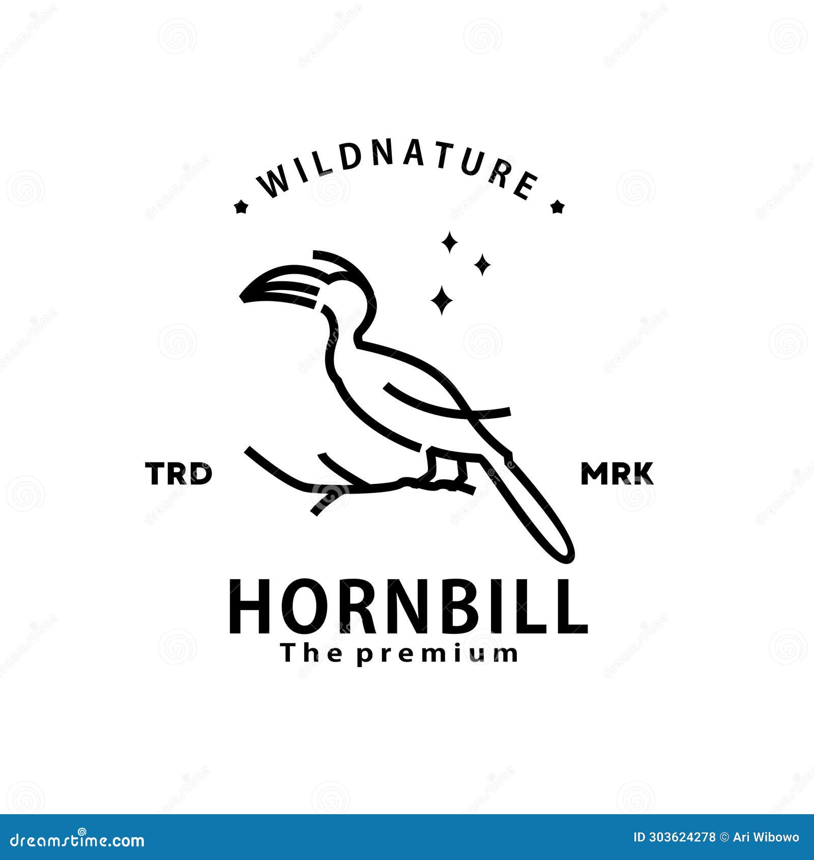 Vintage Retro Hipster Hornbill Logo Stock Vector - Illustration of retro, paradise: 303624278