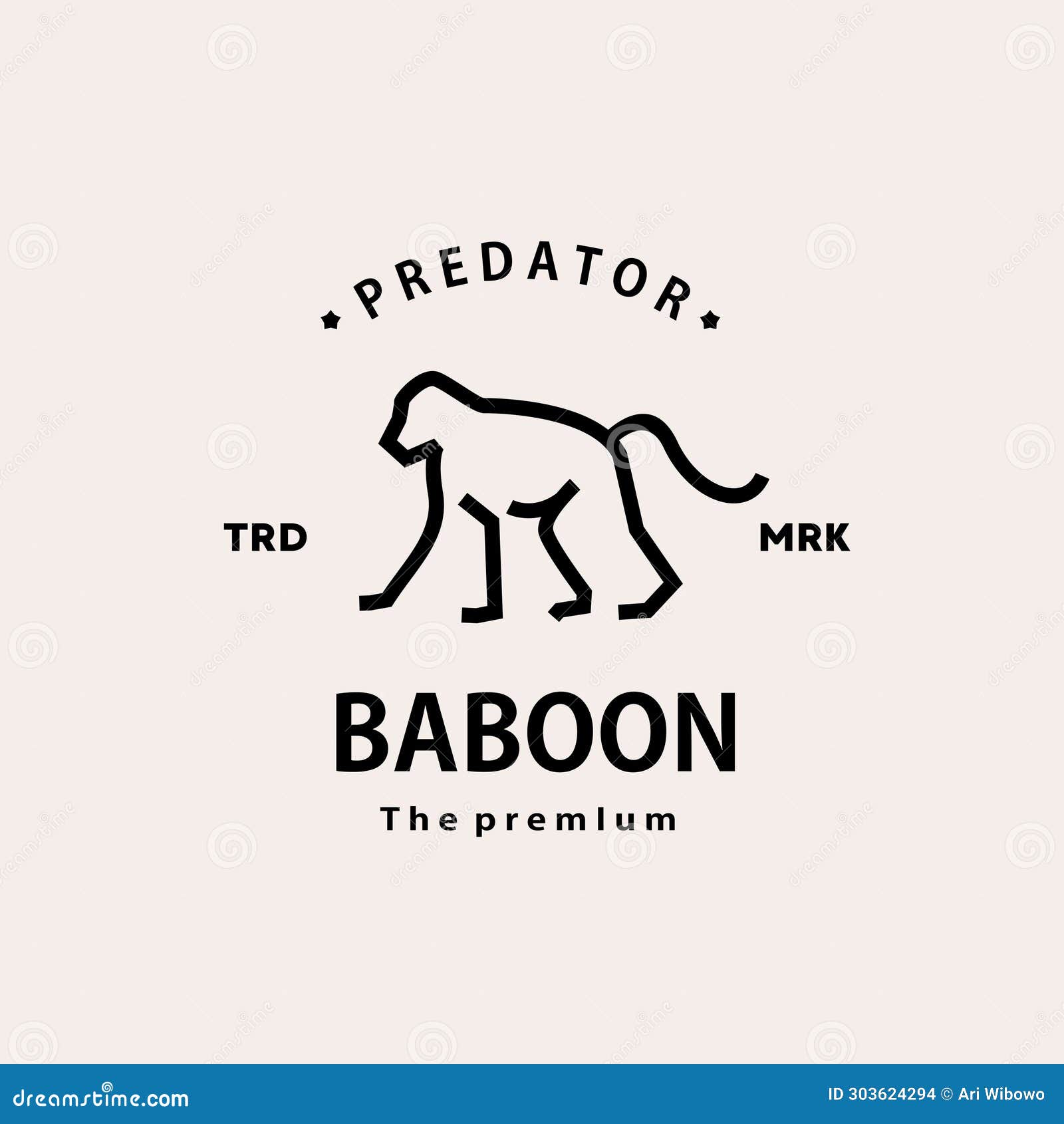 Vintage Retro Hipster Baboon Logo Stock Vector - Illustration of ...