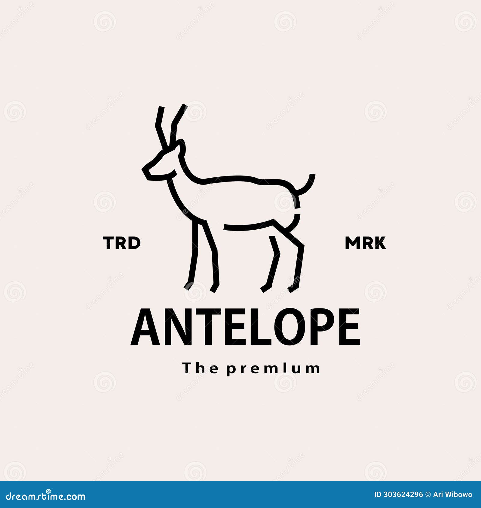 Vintage Retro Hipster Antelope Logo Stock Vector - Illustration of mammal, fauna: 303624296