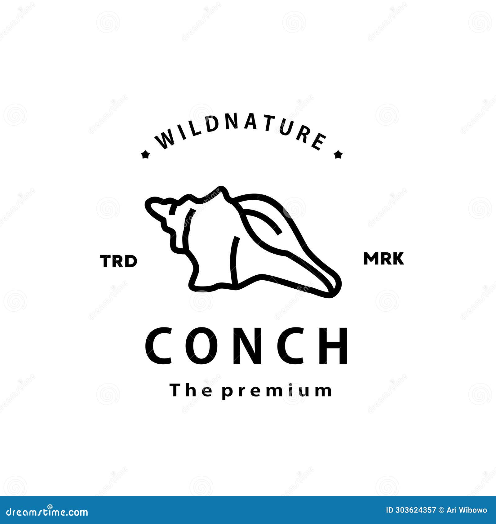 Vintage Retro Hipster Conch Logo Stock Vector - Illustration of exotic ...