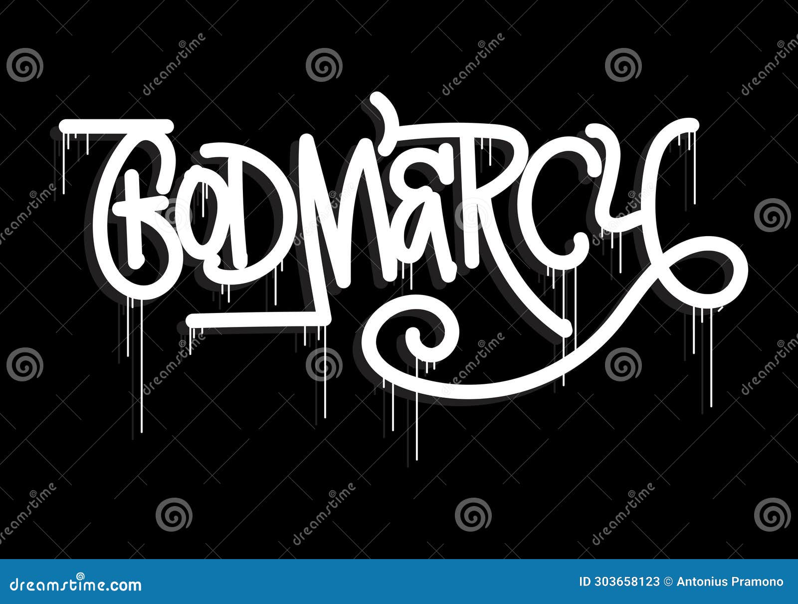 GOD MERCY Word Graffiti Tag Style Stock Vector - Illustration of word ...