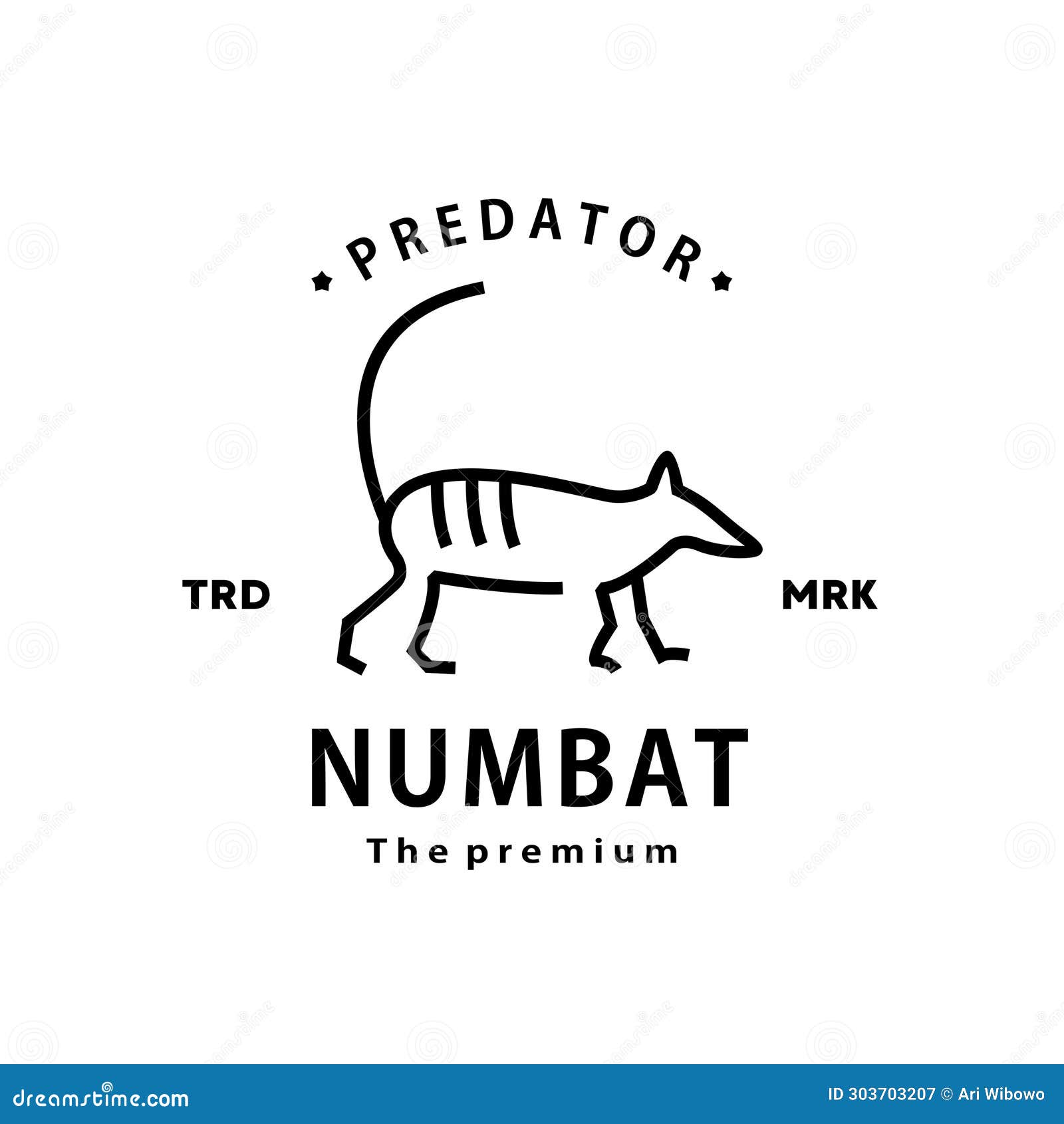 Vintage Retro Hipster Numbat Logo Stock Vector - Illustration of ...