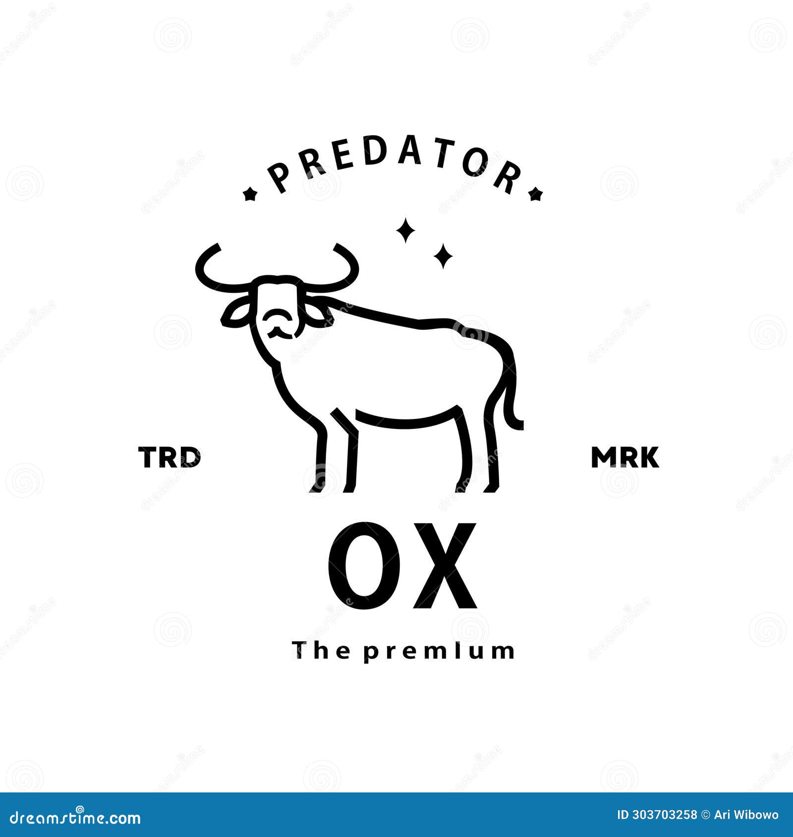 Vintage Retro Hipster Ox Log Stock Vector - Illustration of power ...