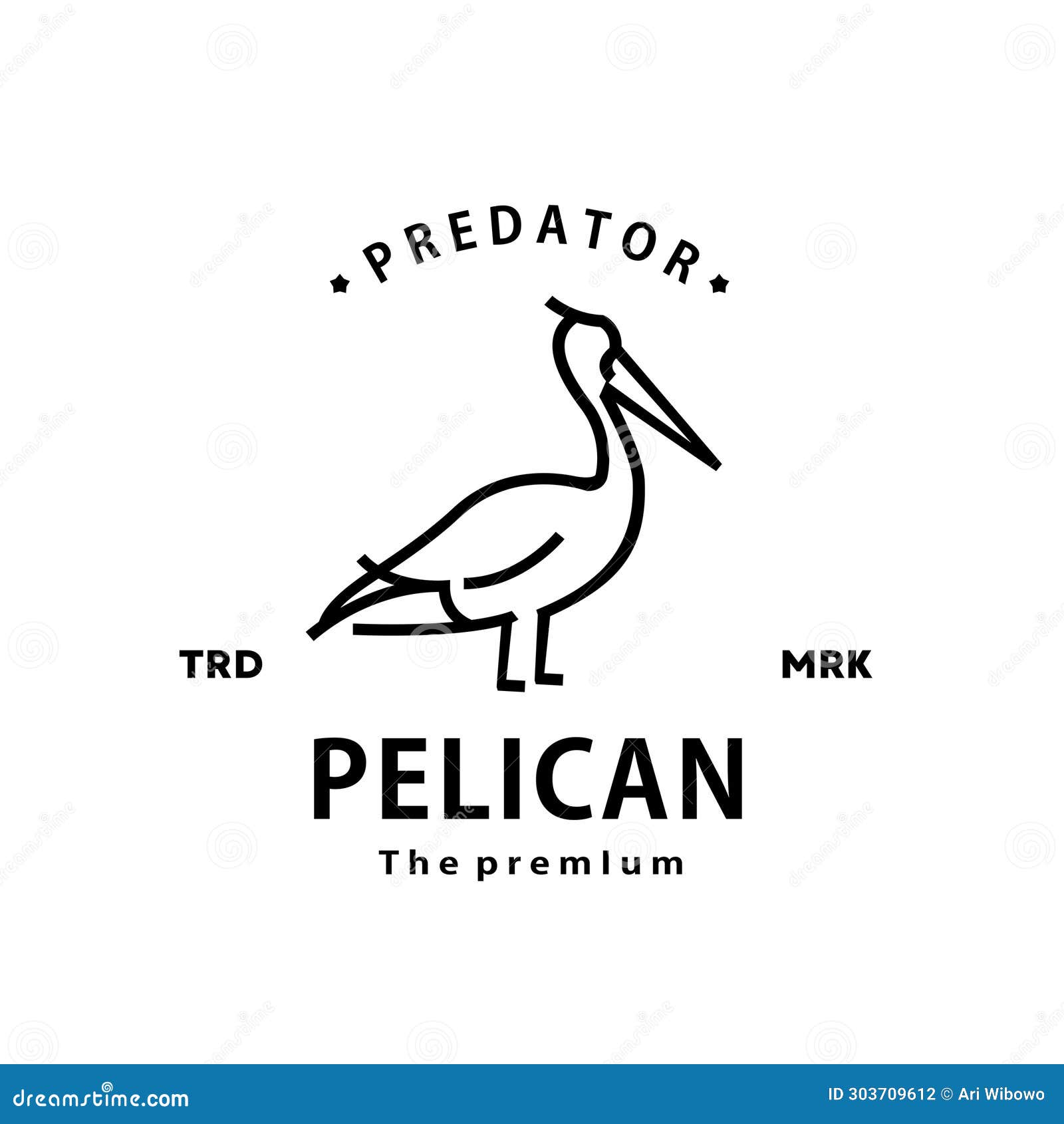 Vintage Retro Hipster Pelican Logo Stock Vector - Illustration of bird, element: 303709612