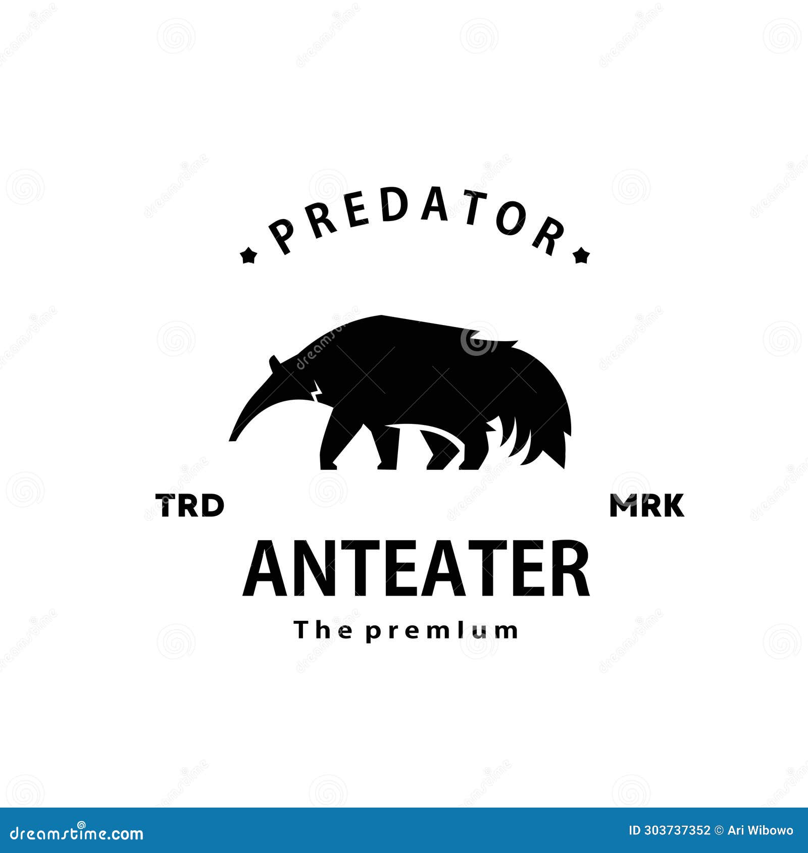 Set Of Anteater Logo Design Vector. Silhouette Of Anteater. Vector ...