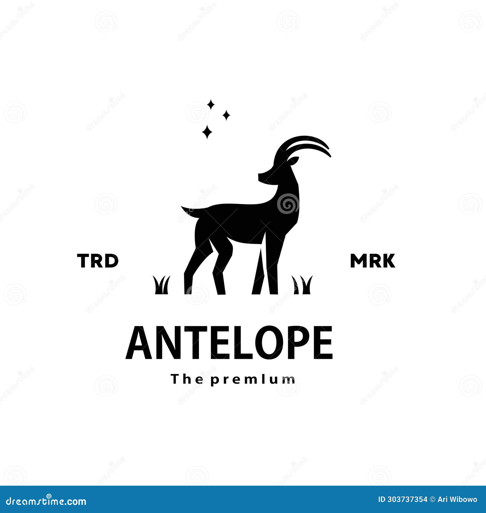 Vintage Retro Hipster Antelope Logo Stock Vector - Illustration of line, deer: 303737354