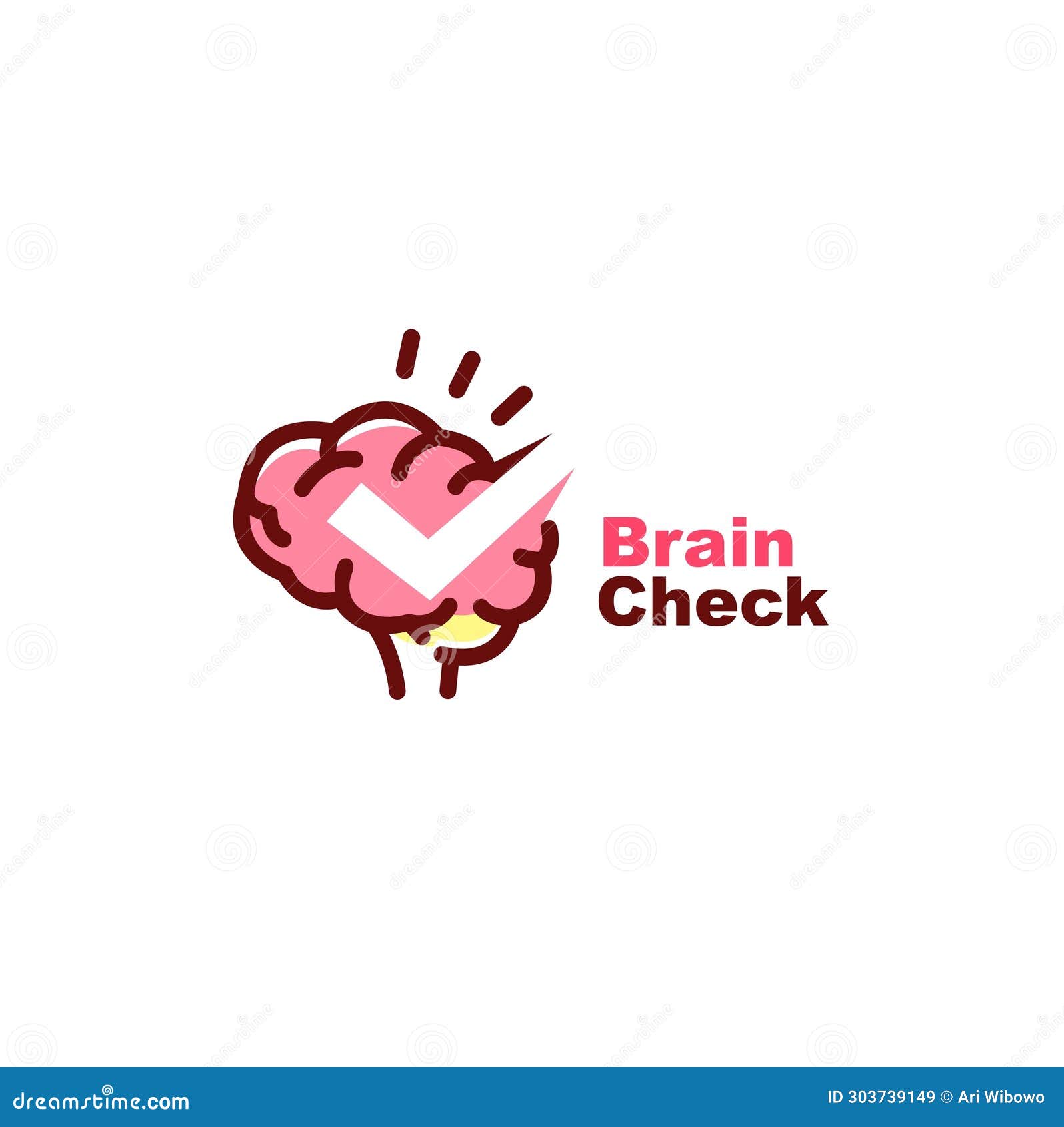 Healthy Brain Check Anatomy Logo Stock Vector - Illustration of ...