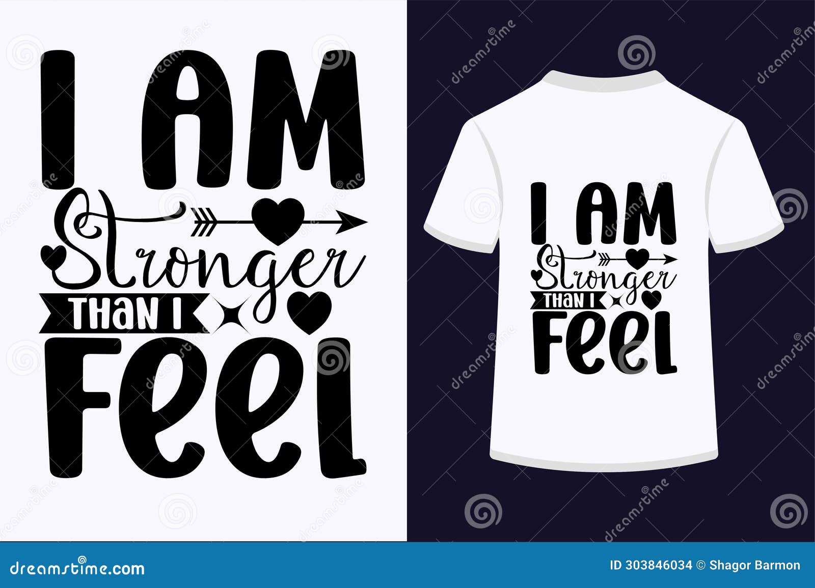 I am Stronger Than I Feel T-shirt Design Stock Vector - Illustration of ...