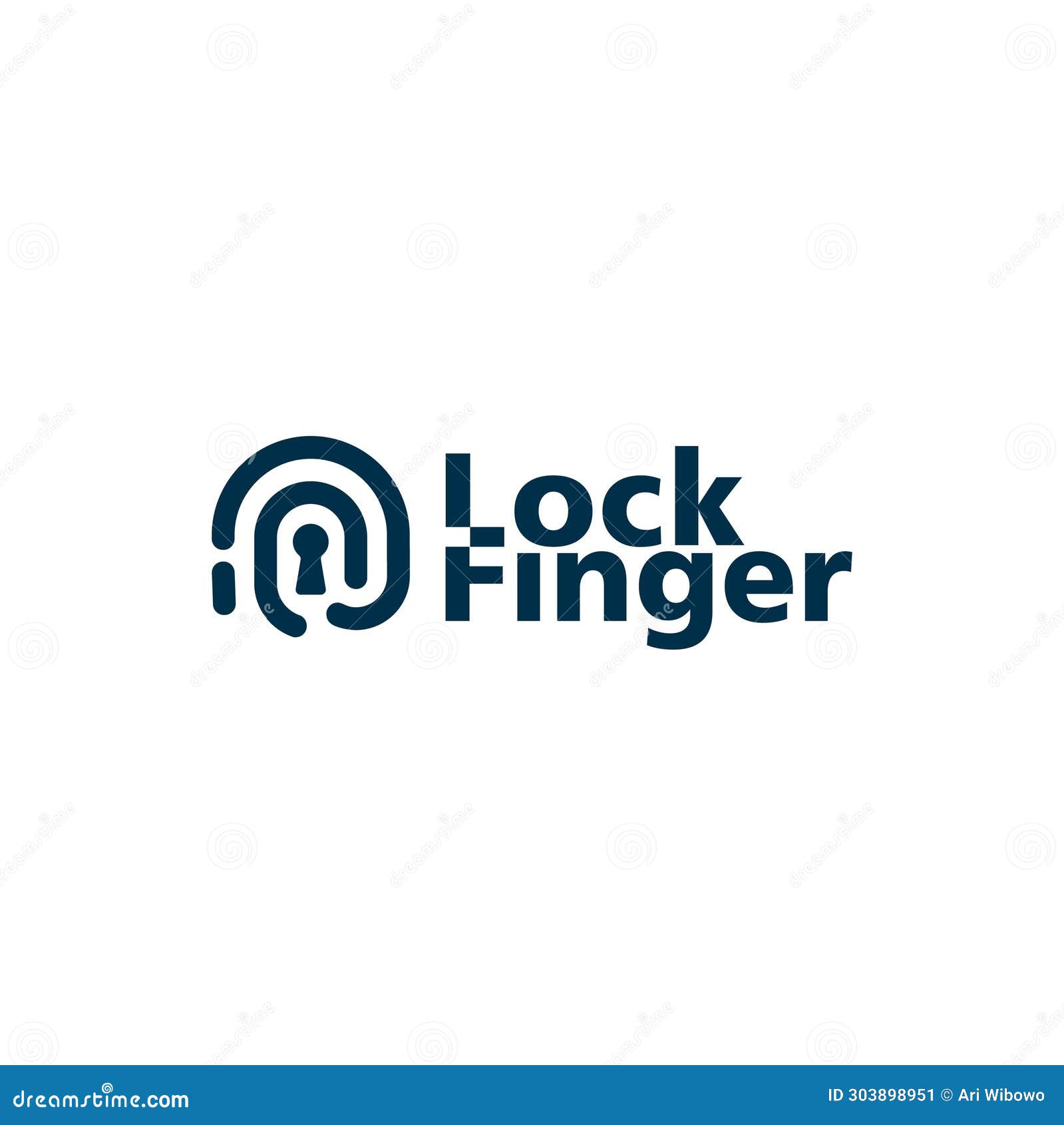 Finger Print Fingerprint Lock Security Safe Logo Stock Vector ...