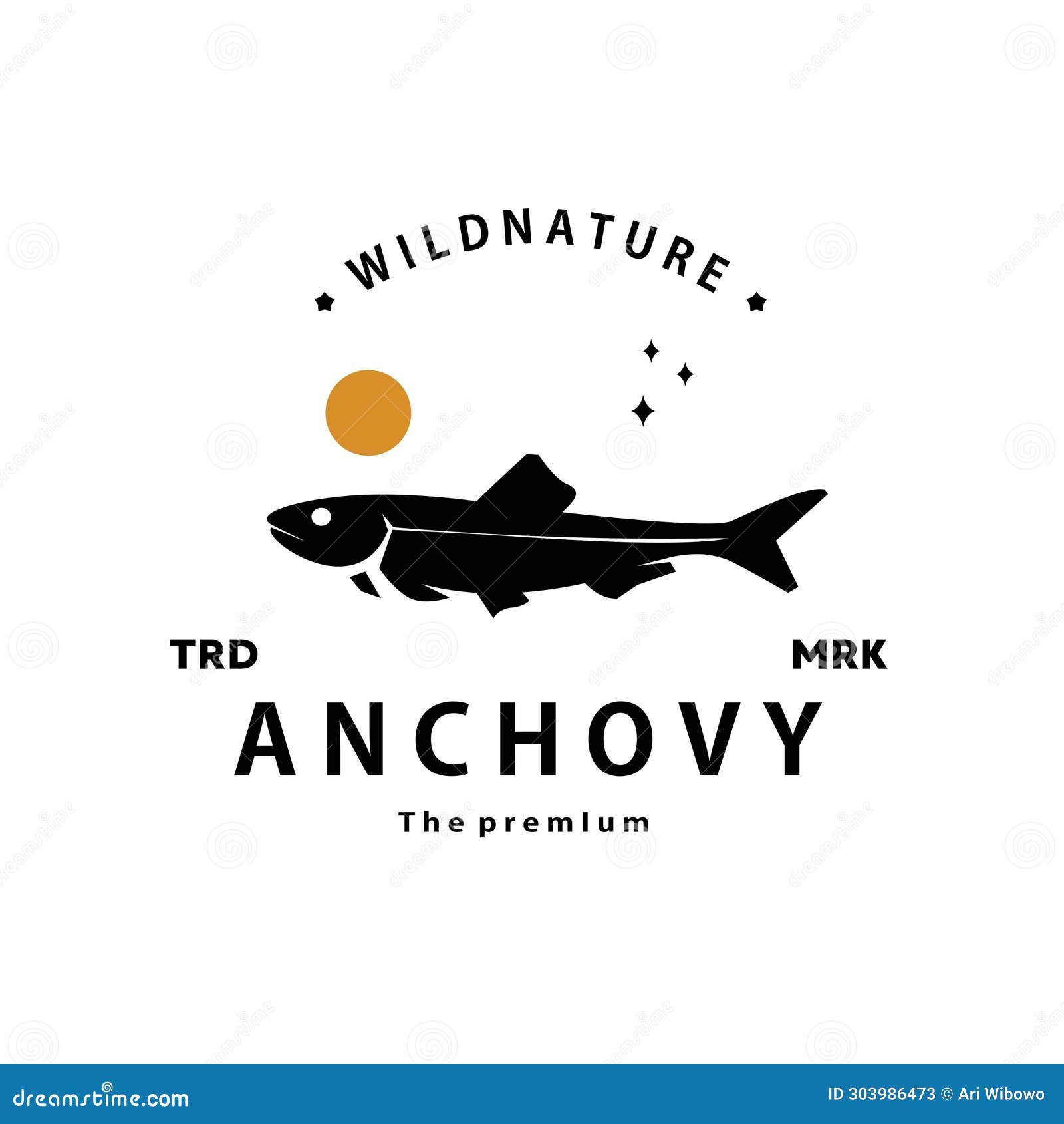 Anchovy Logo Vector Outline Silhouette Art Icon Stock Vector ...