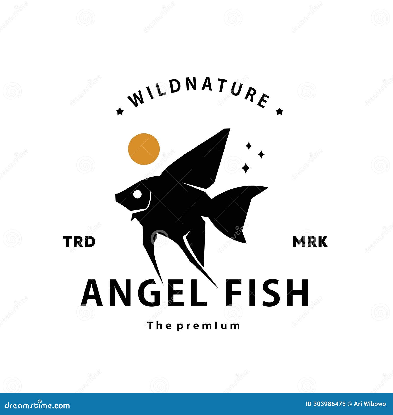 Angel Fish Logo Vector Silhouette Art Icon for Livestock Stock Vector ...