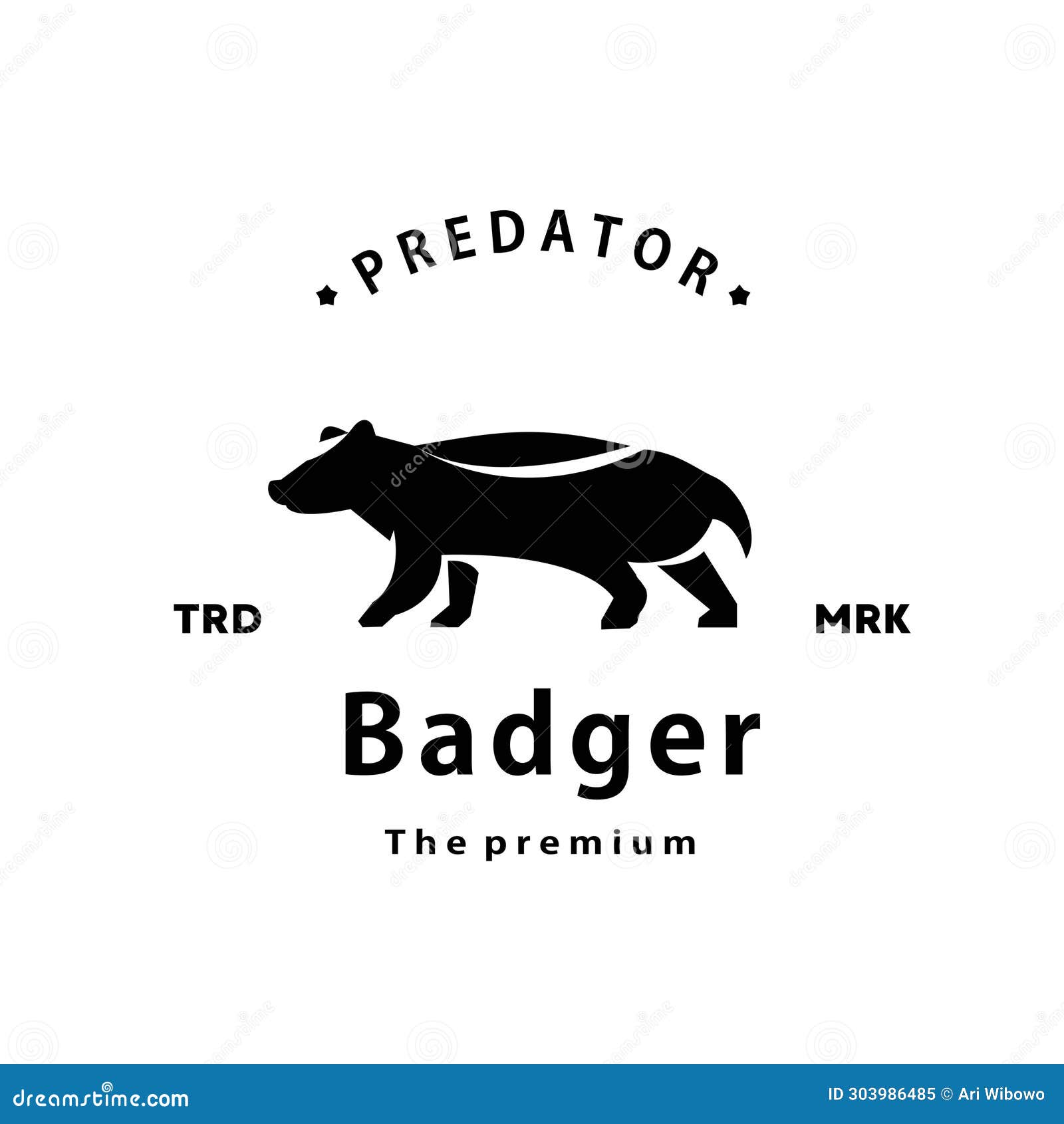 Badger Logo Vector Outline Silhouette Art Icon Stock Vector ...
