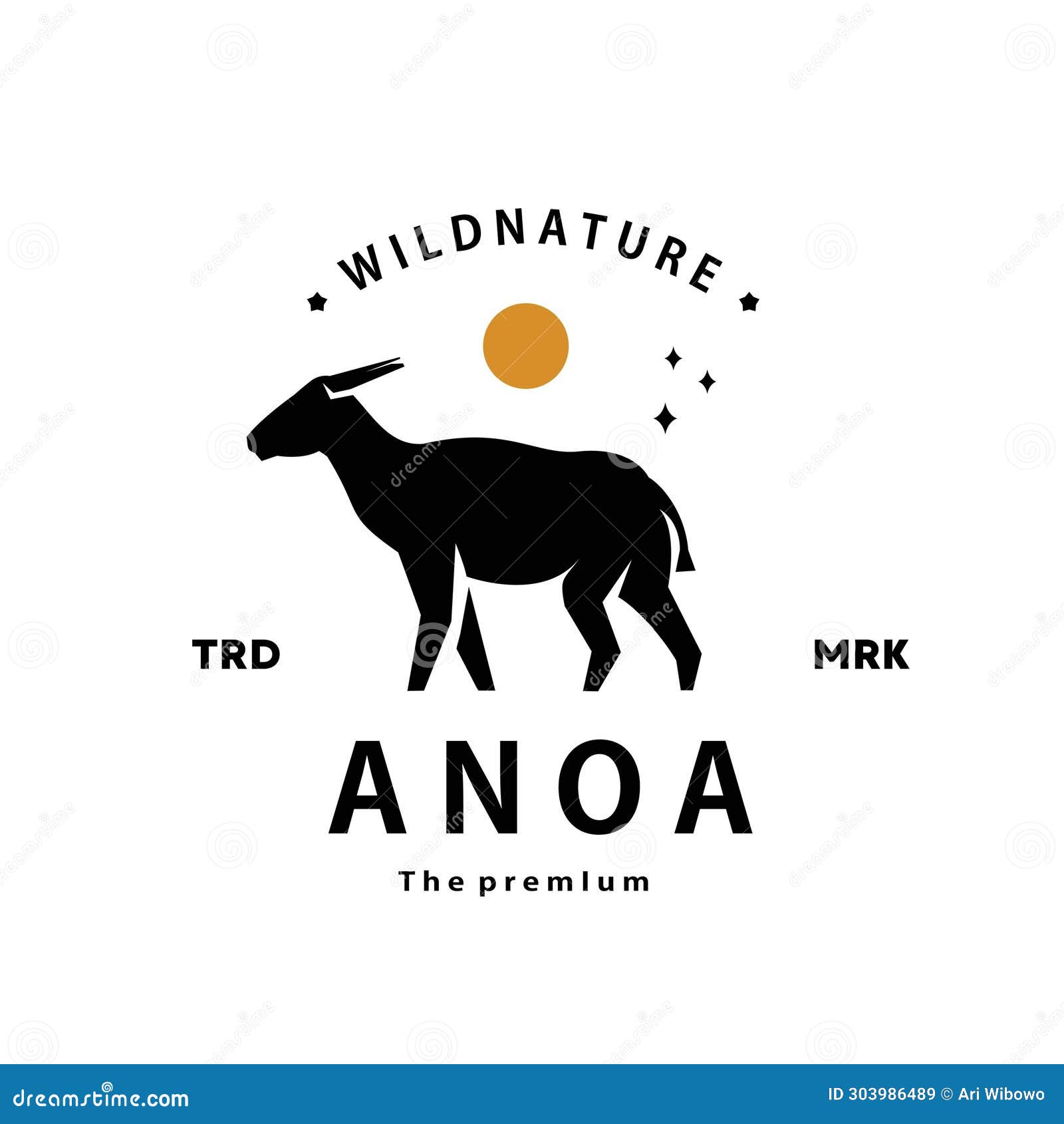 Vintage Retro Hipster Anoa Logo Vector Stock Vector - Illustration of ...