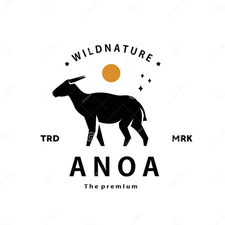 Vintage Retro Hipster Anoa Logo Vector Stock Vector - Illustration of ...