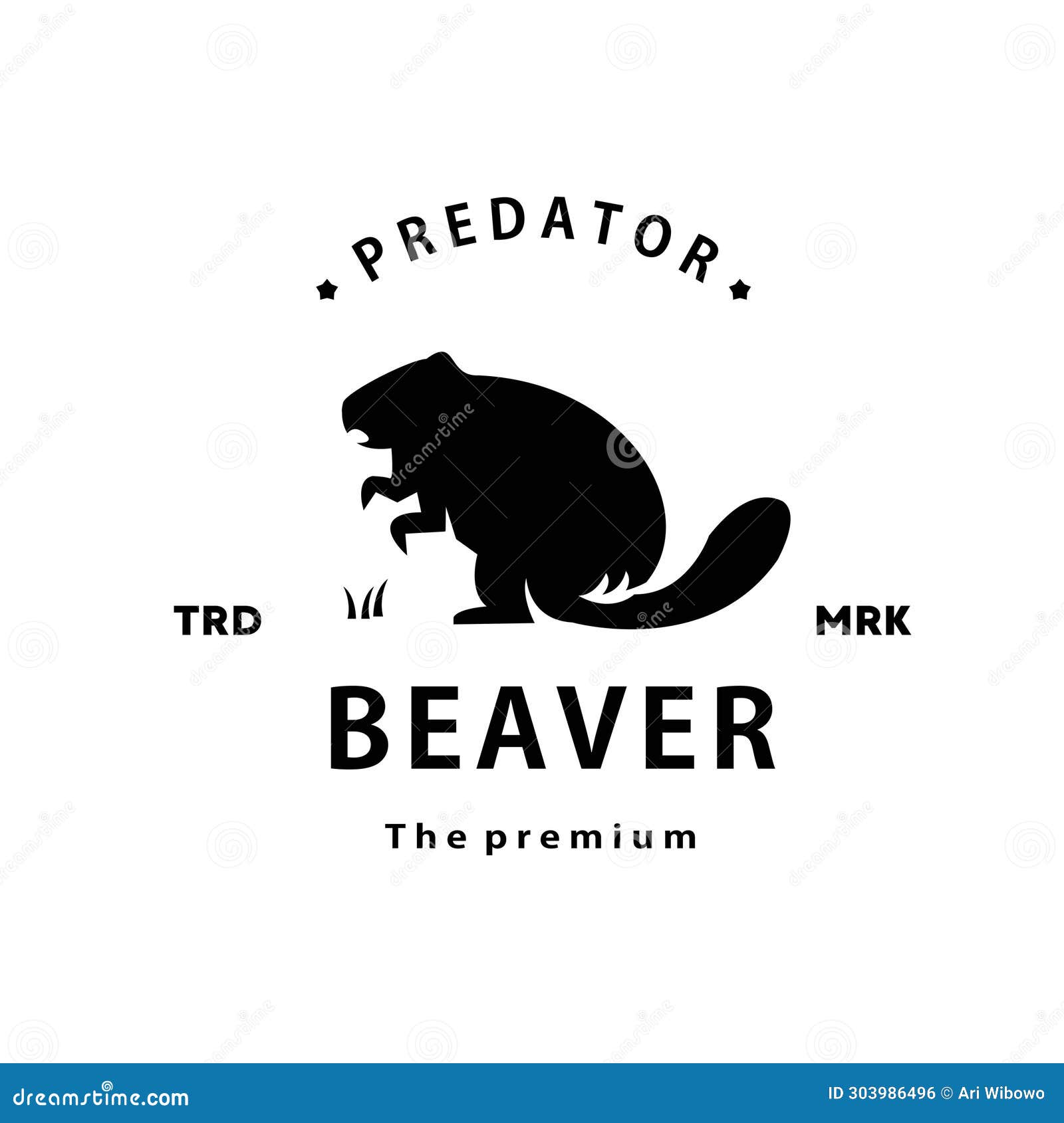 Beaver Logo Vector Outline Silhouette Art Icon Stock Vector ...